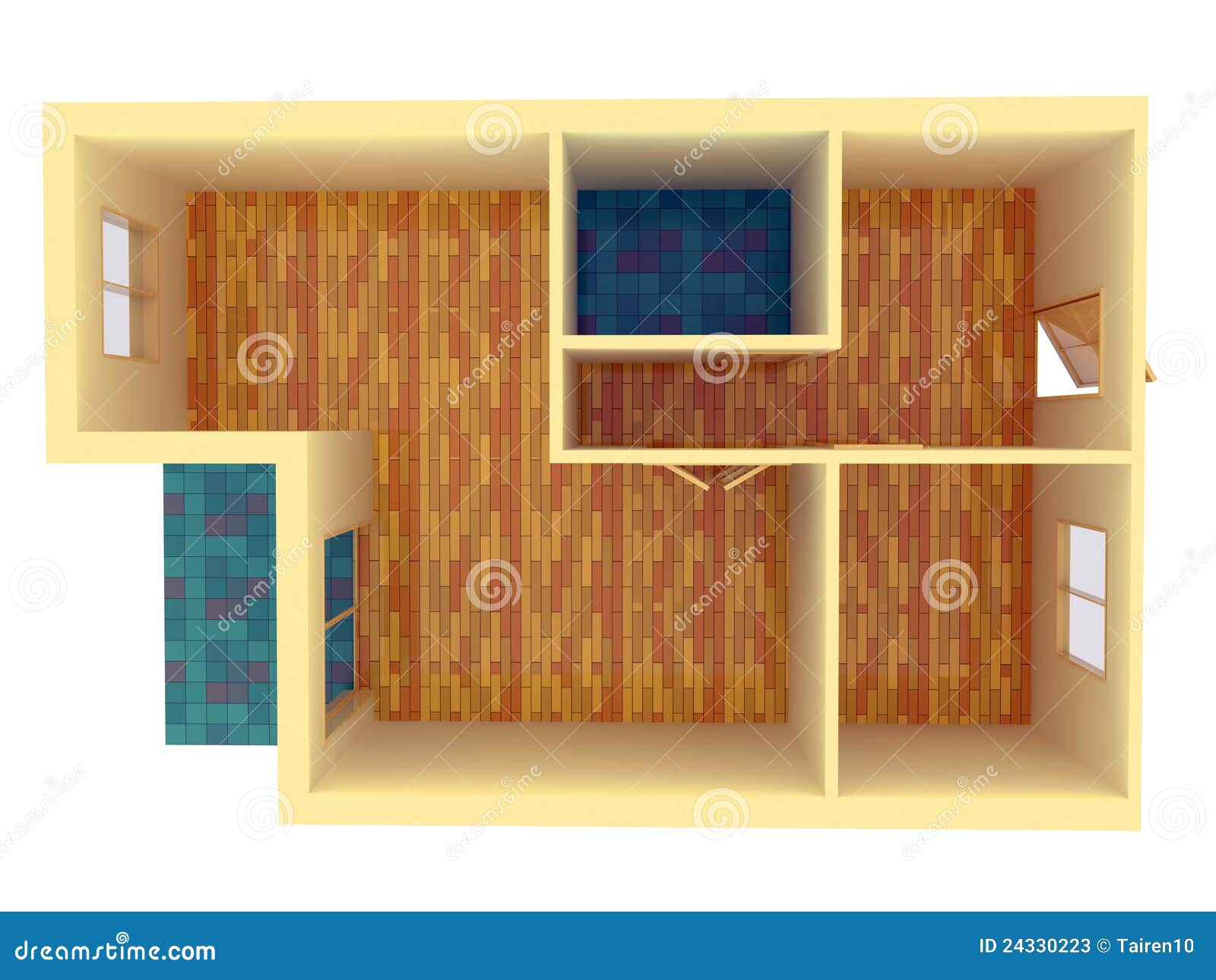 Top View of Small Apartment with Walls Stock Illustration ...