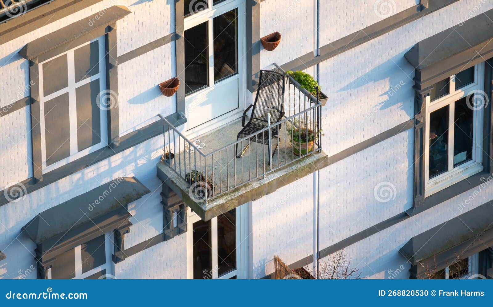Top View of a Small Balcony at a Old Building in Hamburg, Germany ...