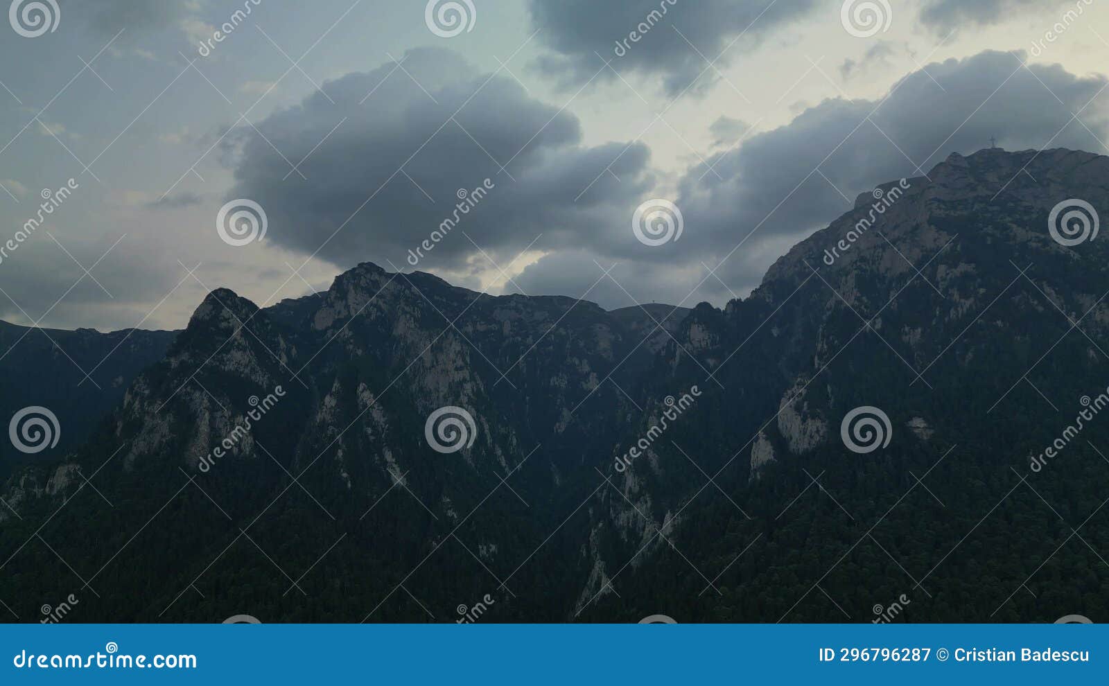 Top View of a Small Town at the Base of Mount Bucegi at Dusk in 4k ...