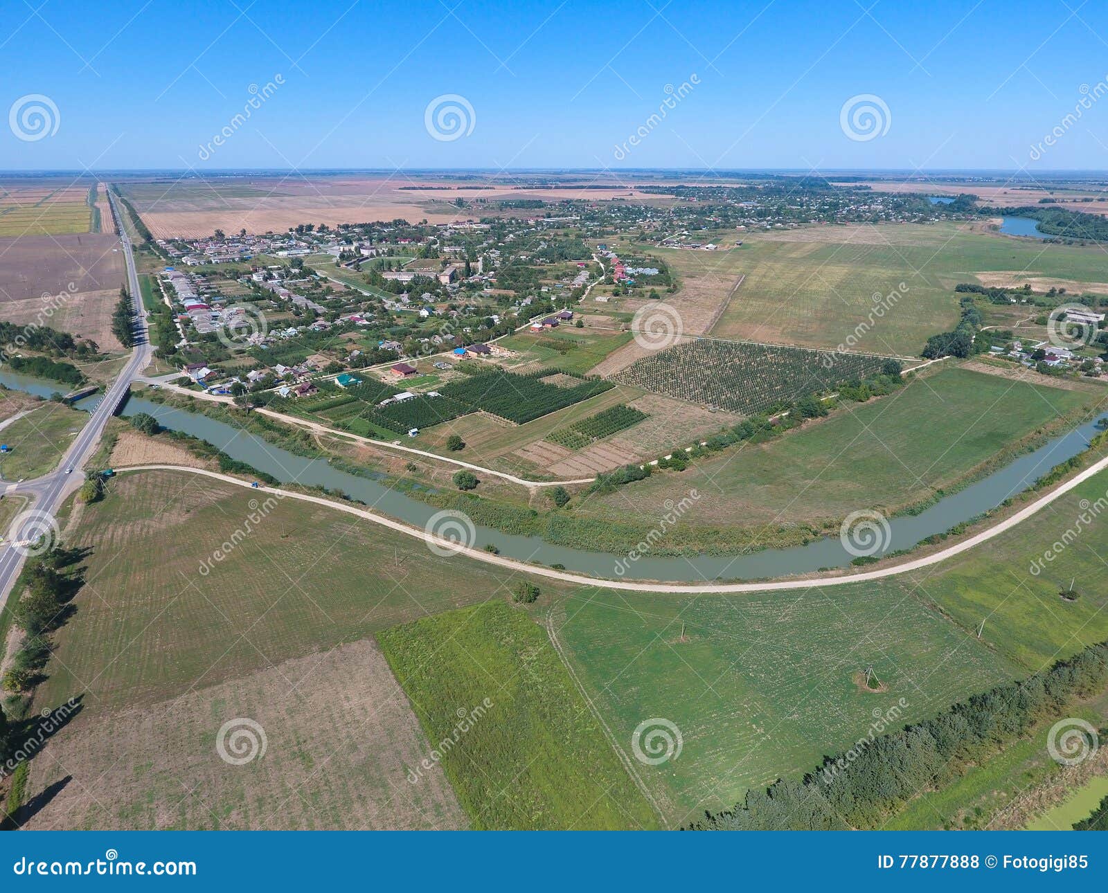 Top View of the Small Village Stock Photo - Image of light, bohemia ...