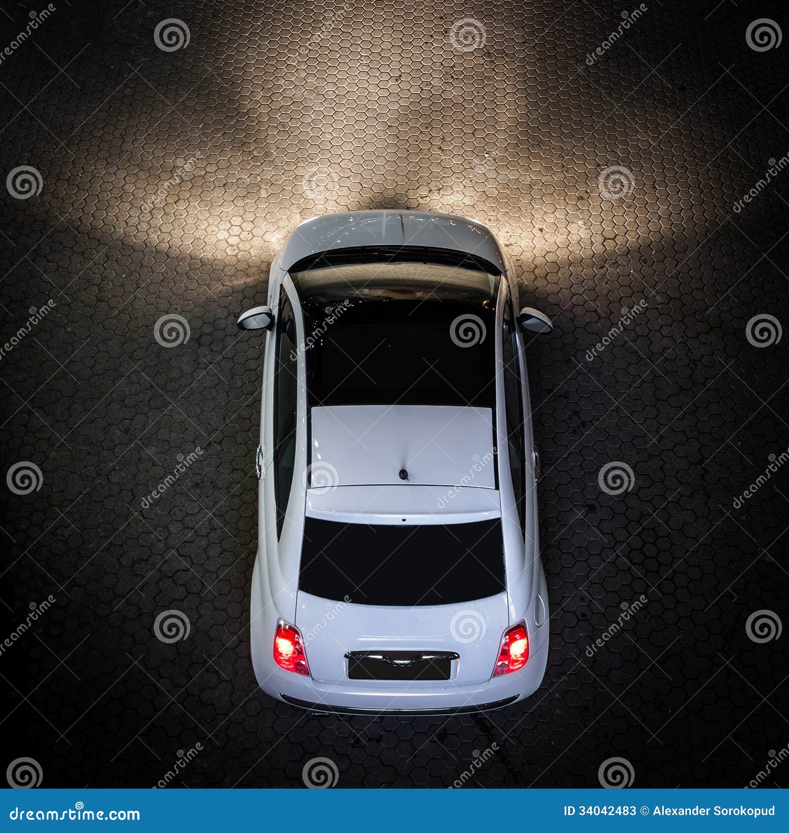 Top View of Small White Car Stock Image - Image of automobile, concept ...