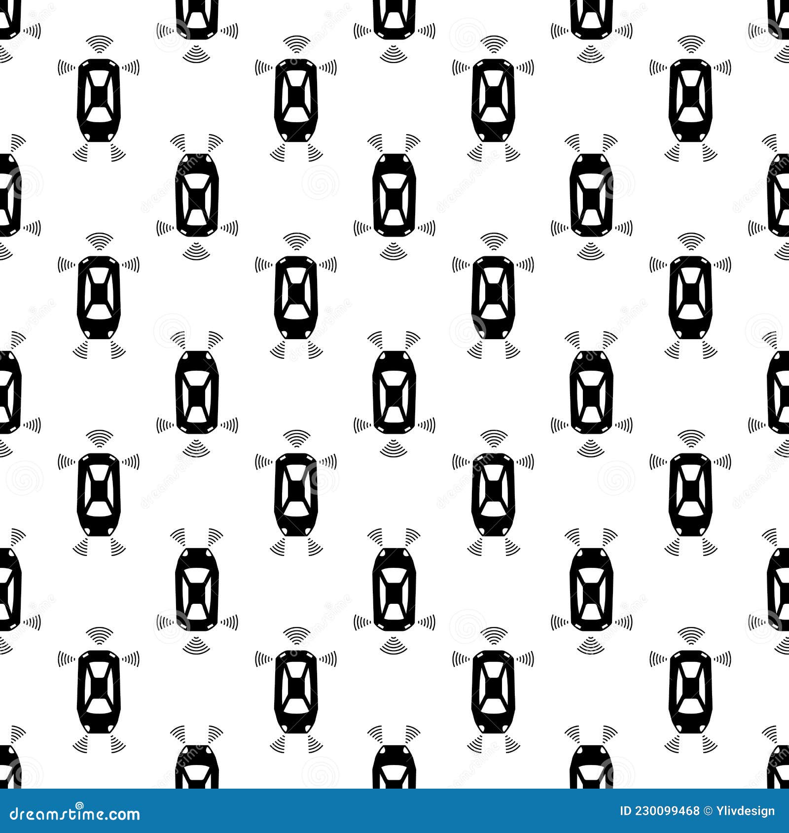 Top View Smart Car Pattern Seamless Vector Stock Vector - Illustration ...