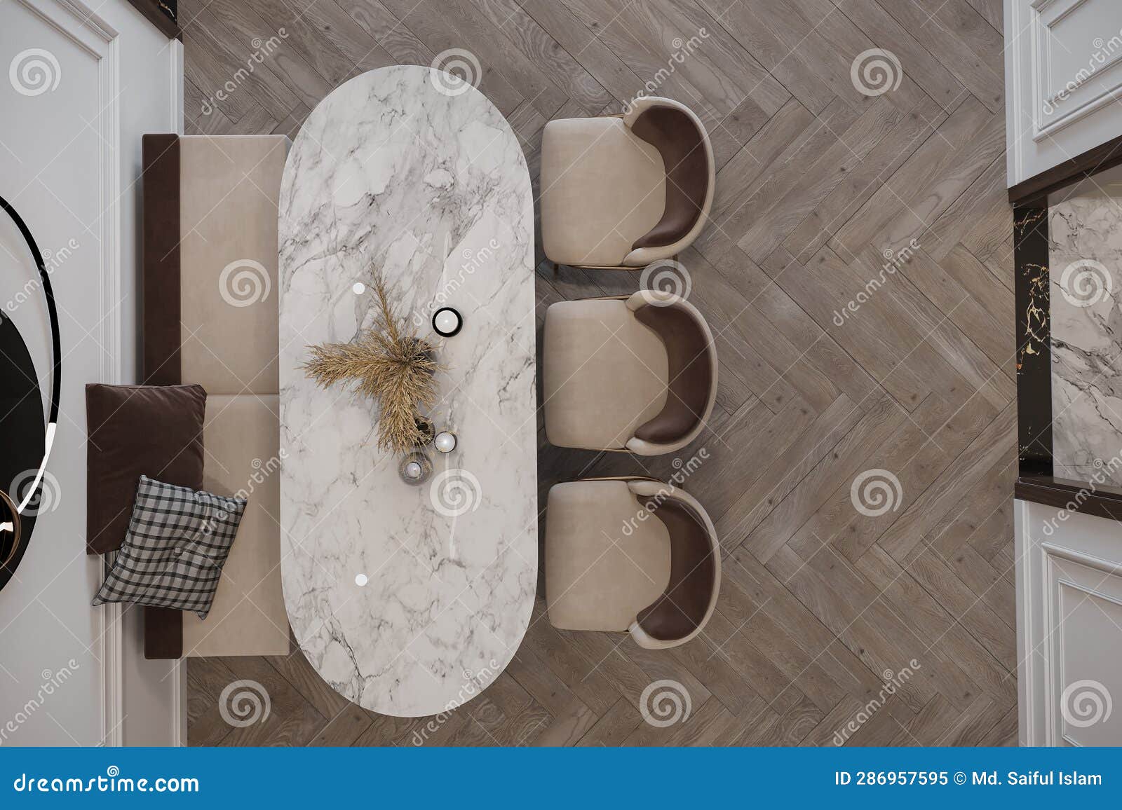 Top View from Smart Dining Place Where Placement Dining Set-up Stock ...