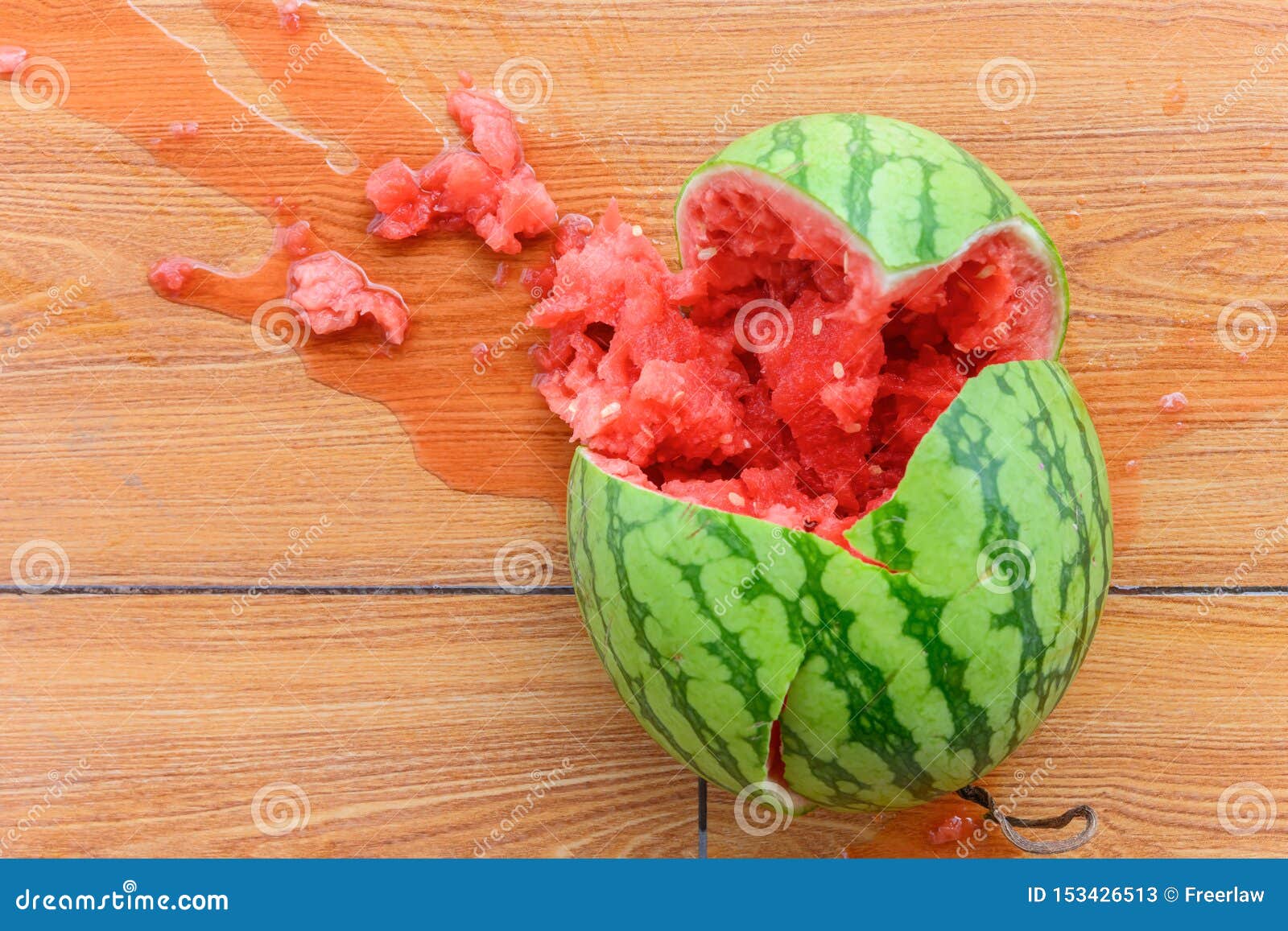 Smashed Watermelon on the Ground Stock Image - Image of waste, melon ...