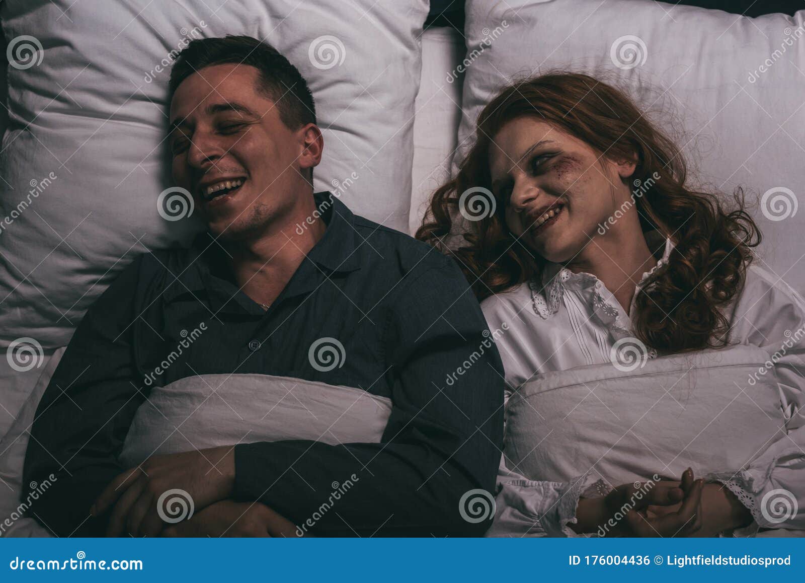 Top View of Smiling Demon Lying Stock Photo - Image of crazy, halloween ...