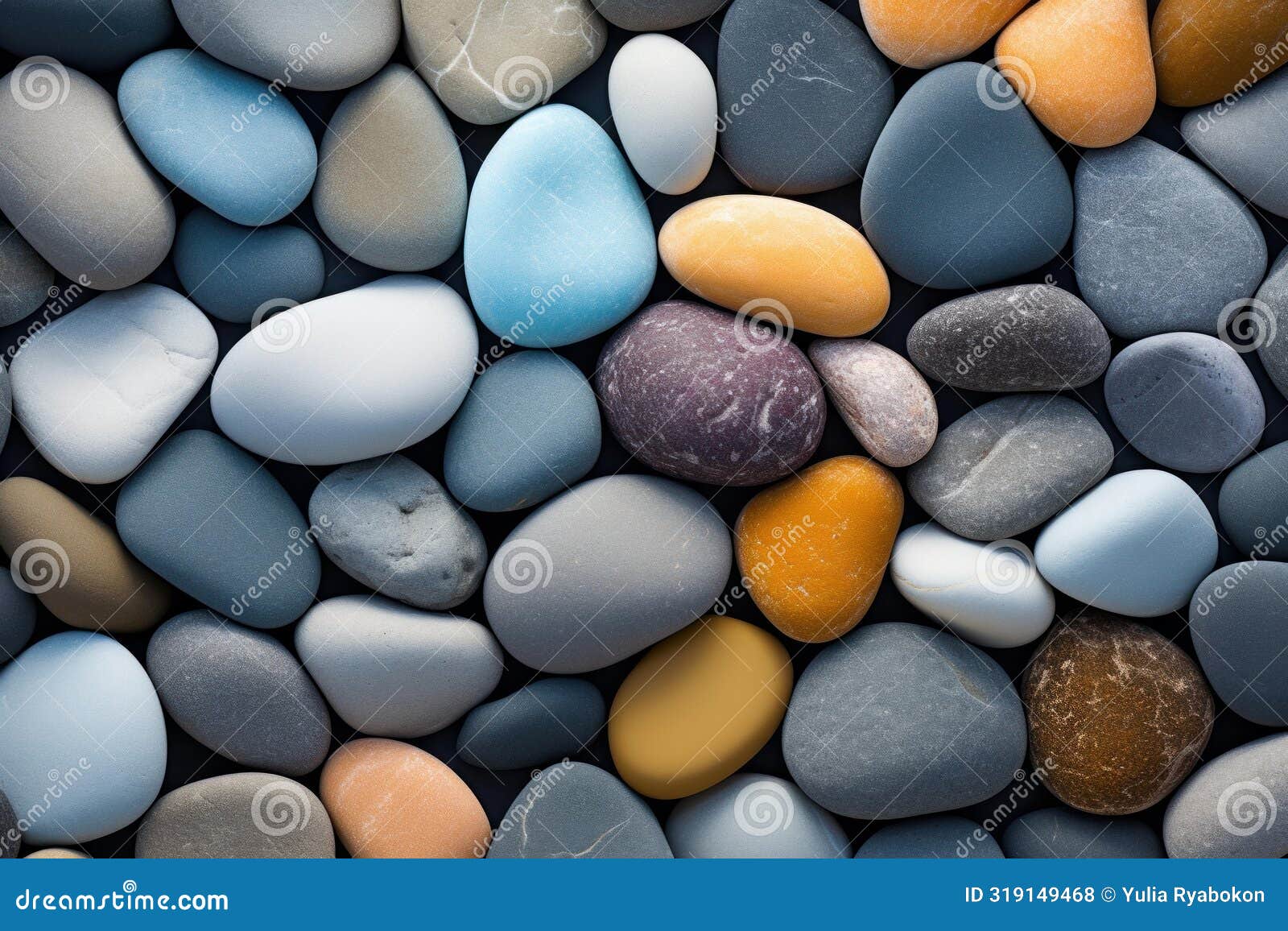 Top View of Smooth Multi-colored Pebbles Creating a Nature-inspired ...