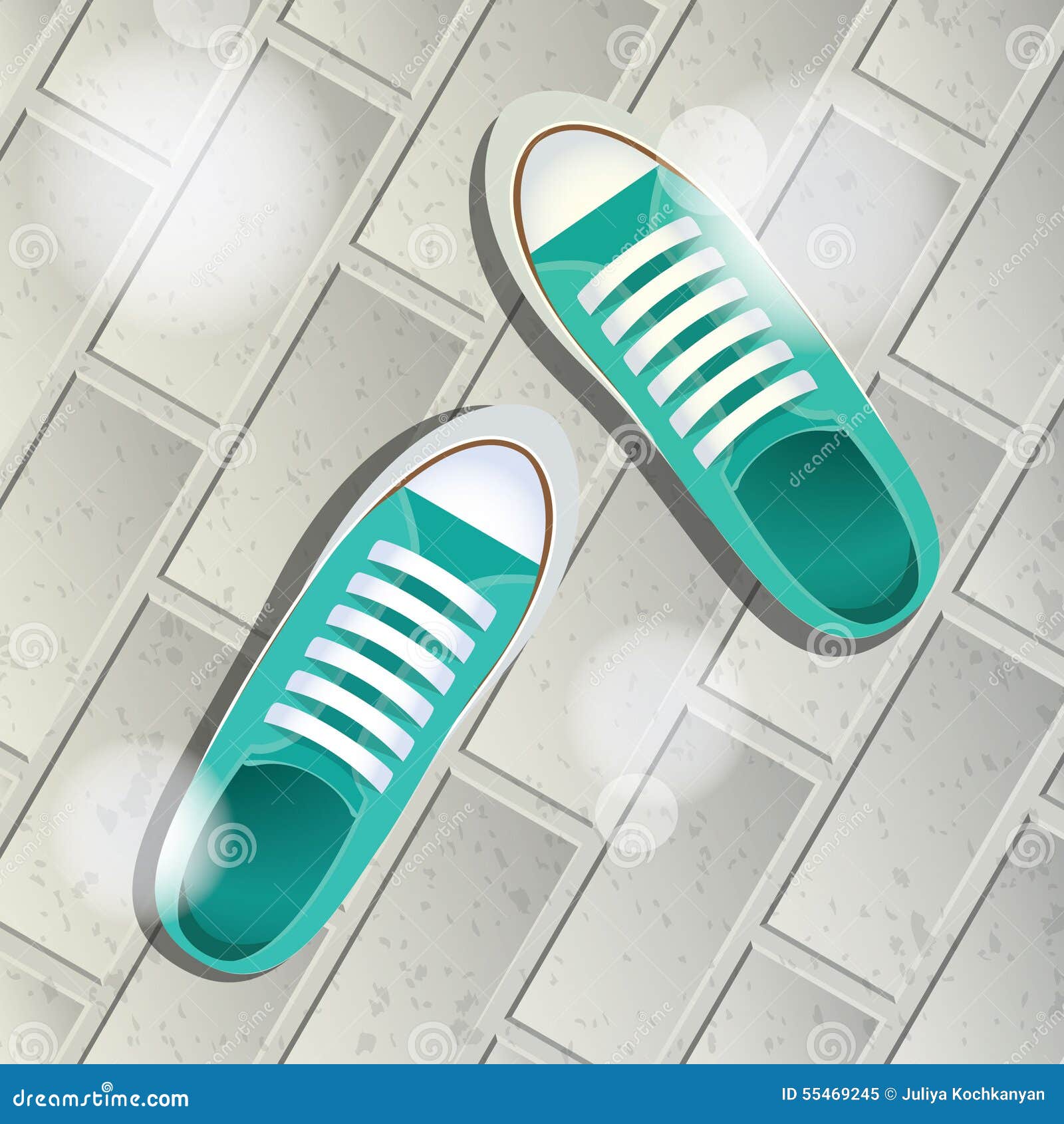 Top view on sneakers stock vector. Illustration of classic - 55469245