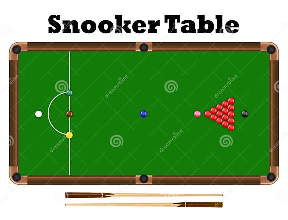 Top View Snooker Ball on Snooker Table Vector Stock Vector ...