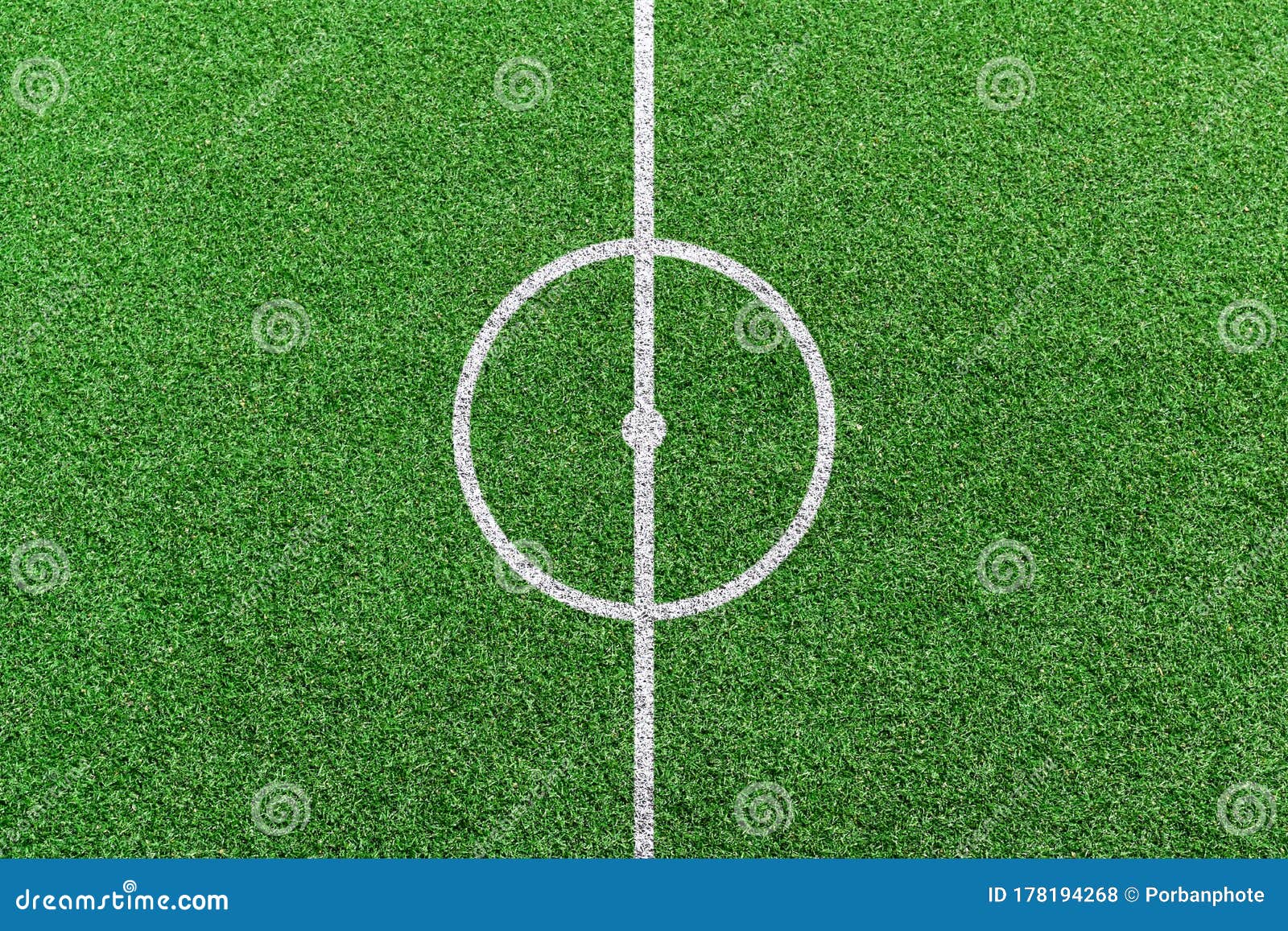 Top View of Soccer Field Center with White Lines Stock Photo - Image of ...