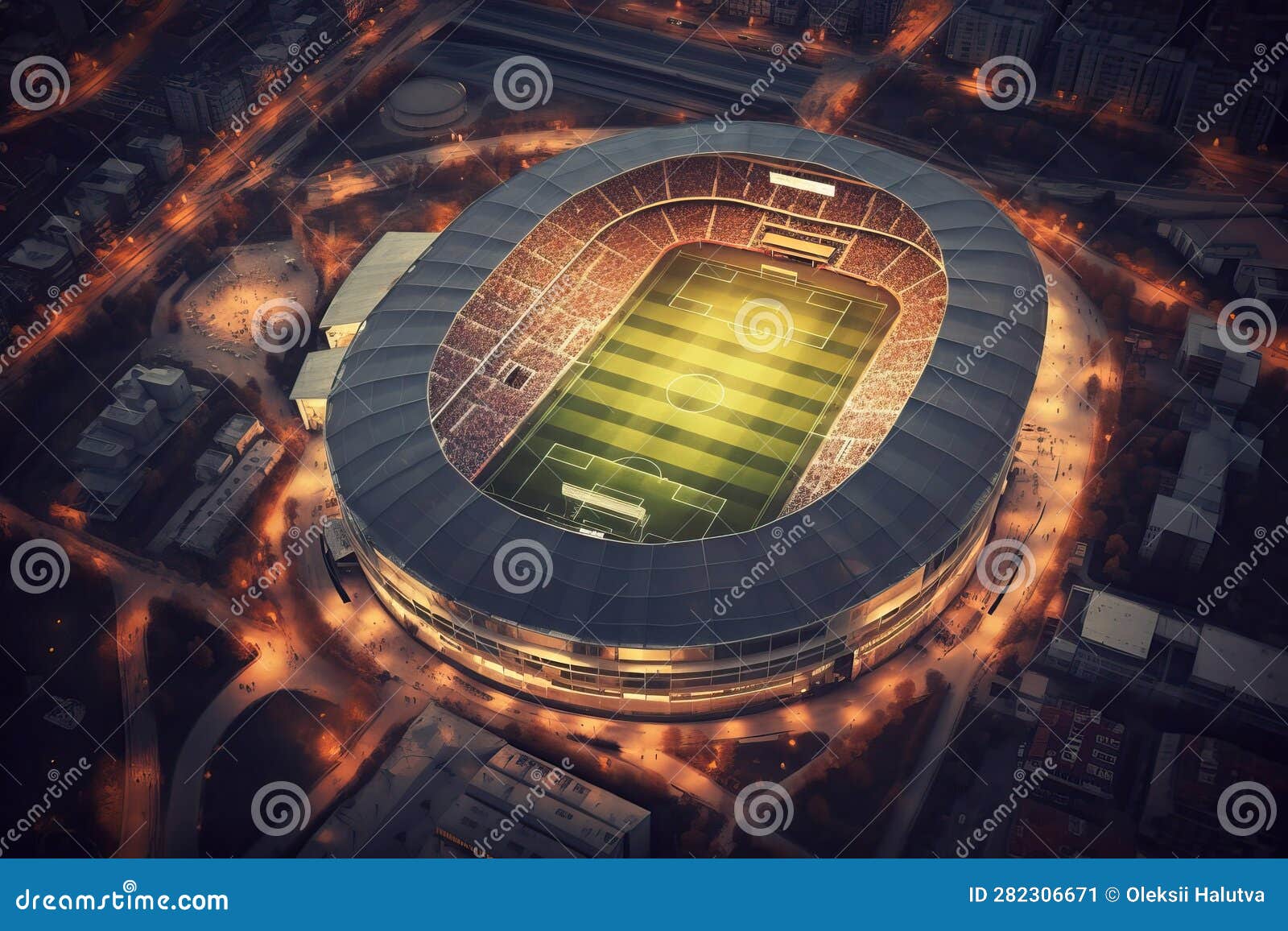 Top View of a Soccer Stadium Stock Illustration - Illustration of stand ...