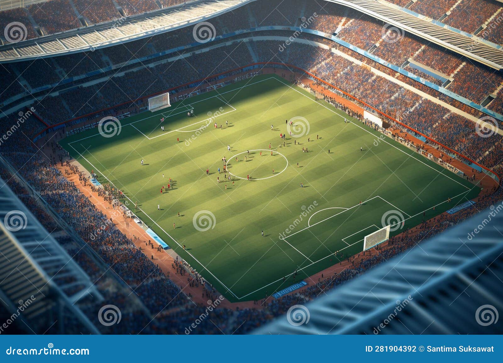 Top View Soccer Stadium with Fans on Stadium. Generative AI Stock ...