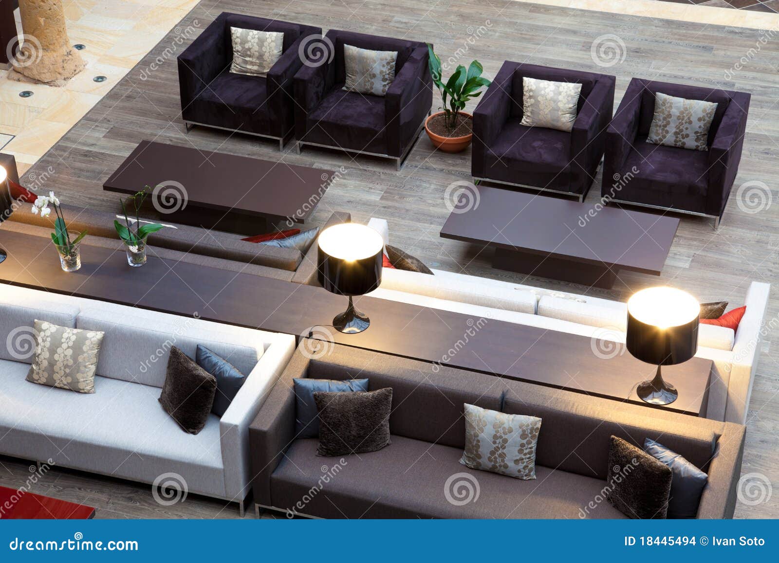 Top view of a sofas area stock photo. Image of illuminated - 18445494