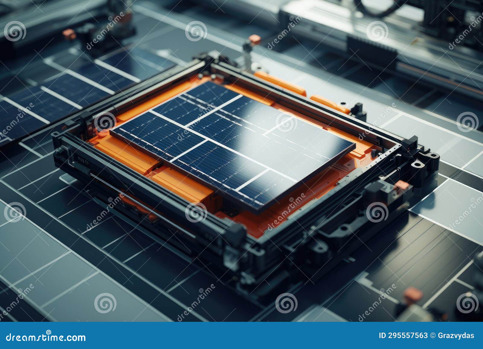 Top View of Solar Panel Assembly Line on Advanced Bright Factory Stock ...
