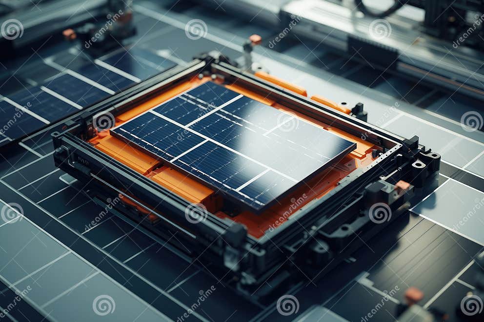 Top View of Solar Panel Assembly Line on Advanced Bright Factory Stock ...