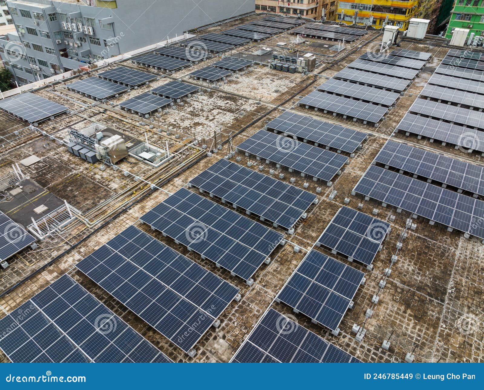 Top View of Solar Panel on Roof Top Stock Image - Image of blue ...