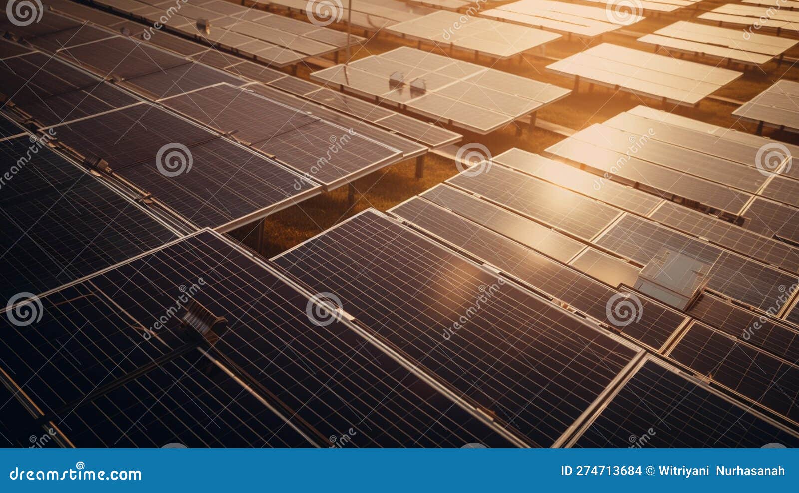 Top View of Solar Panels Solar Cell in Solar Farm with Green Tree and ...