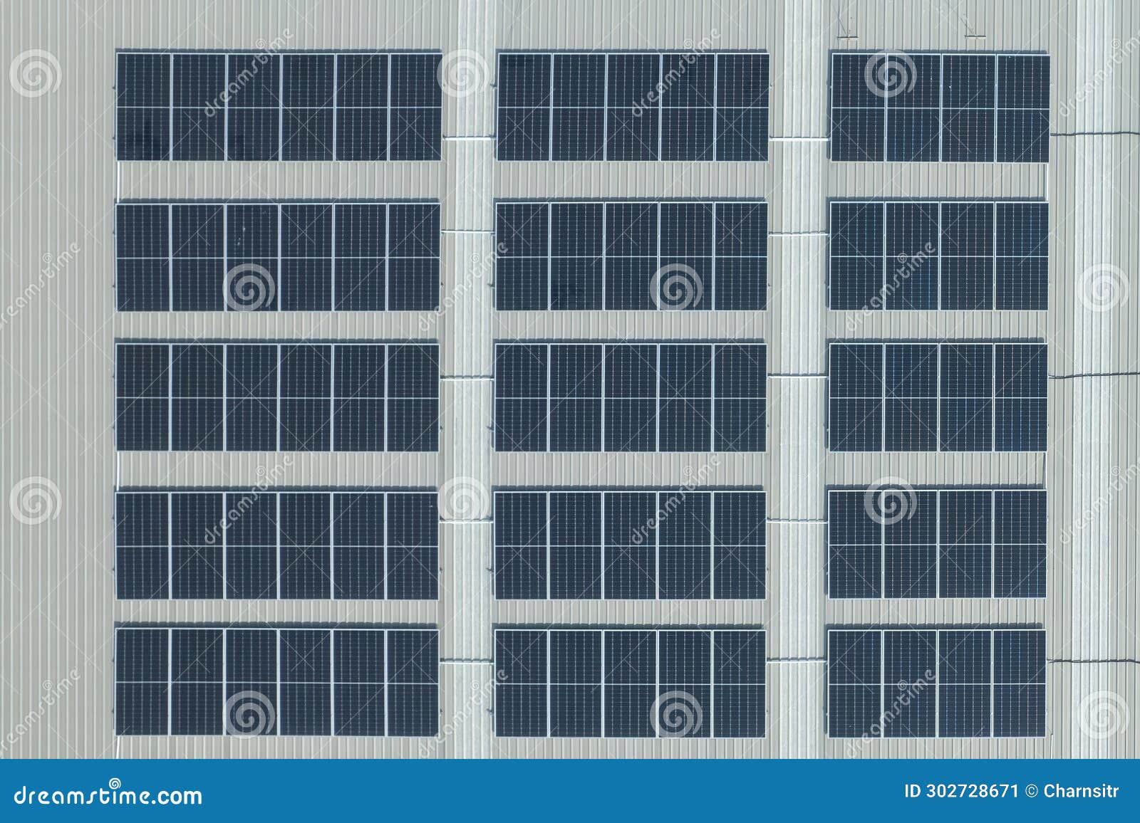 Top View of Solar Panels of Factory Rooftop Stock Image - Image of ...