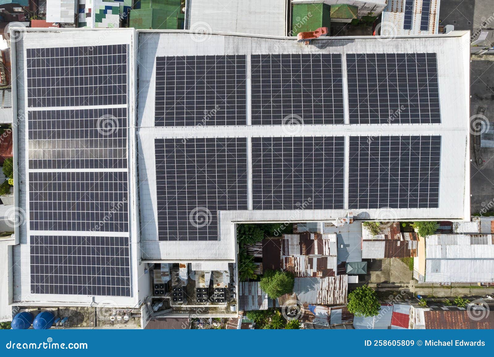 Top View of Solar Panels Installed on Top of a Mall in Tacloban City ...
