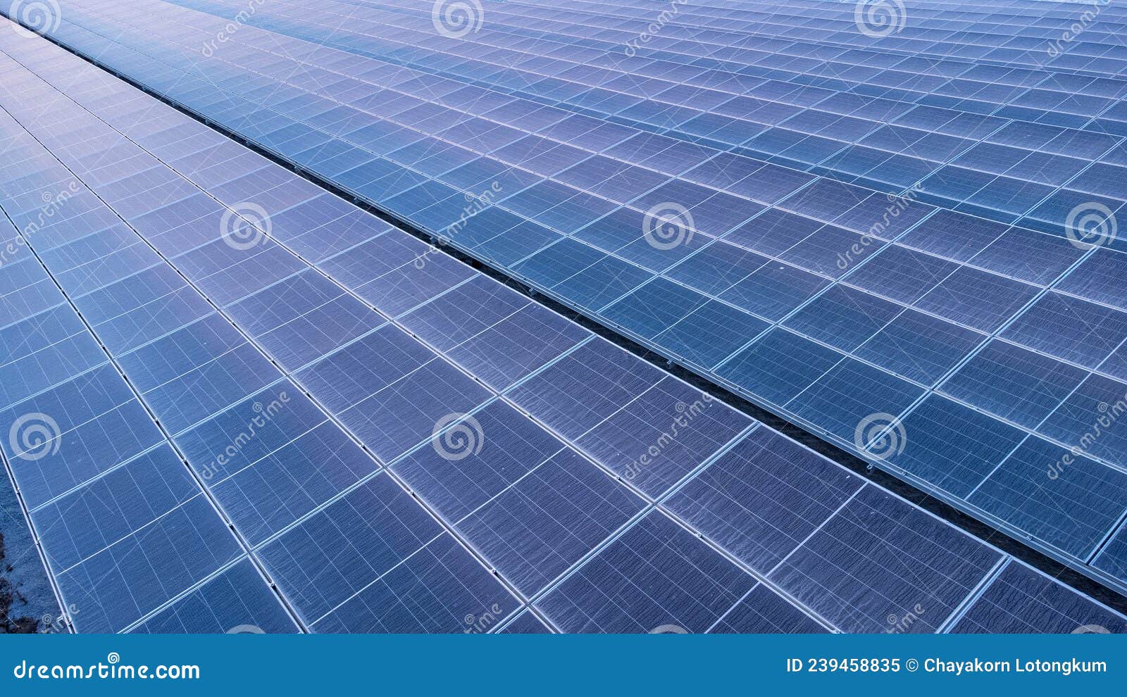 Top View of Solar Panels Solar Cell in Solar Farm and Sun Lighting ...
