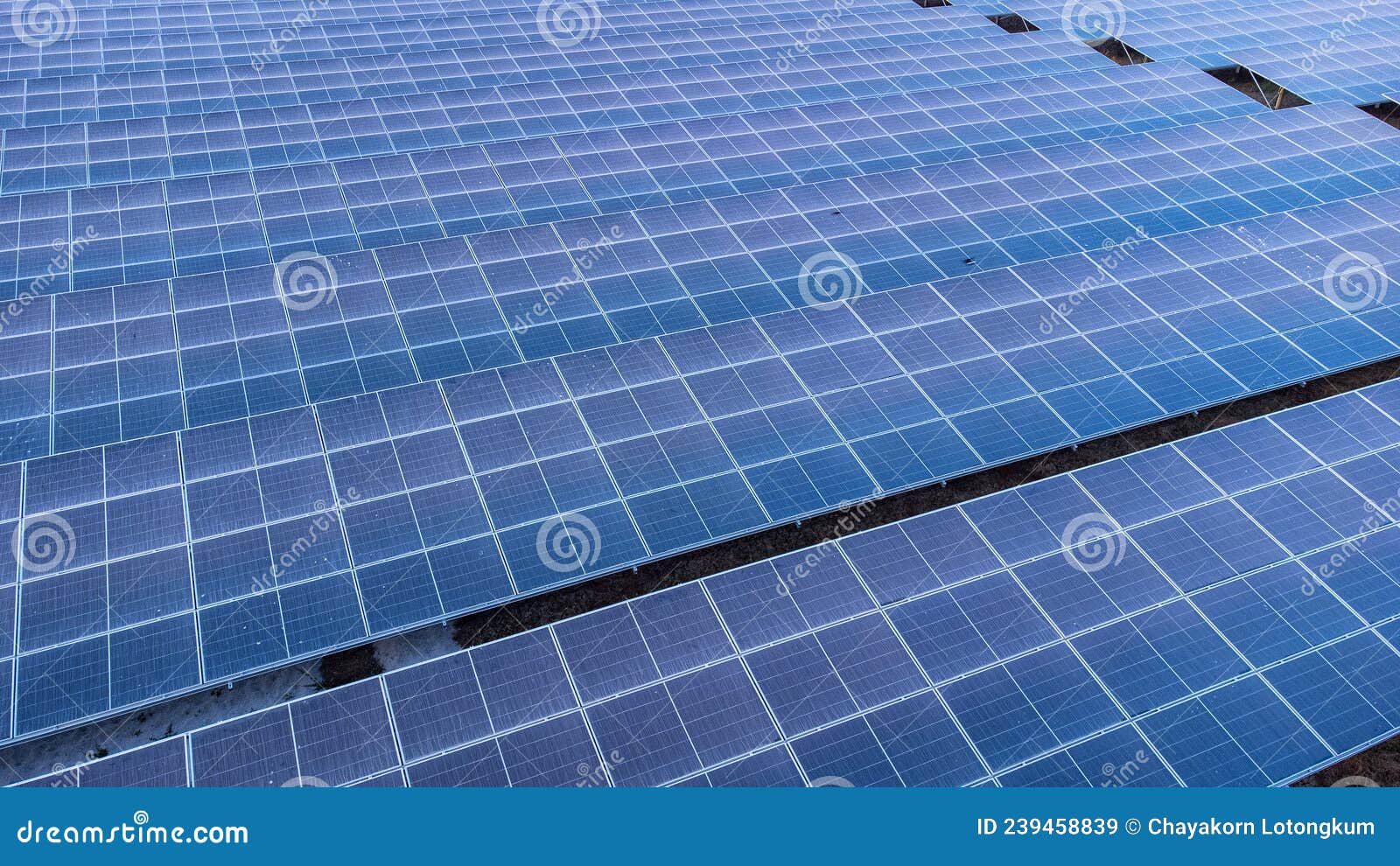 Top View of Solar Panels Solar Cell in Solar Farm and Sun Lighting ...