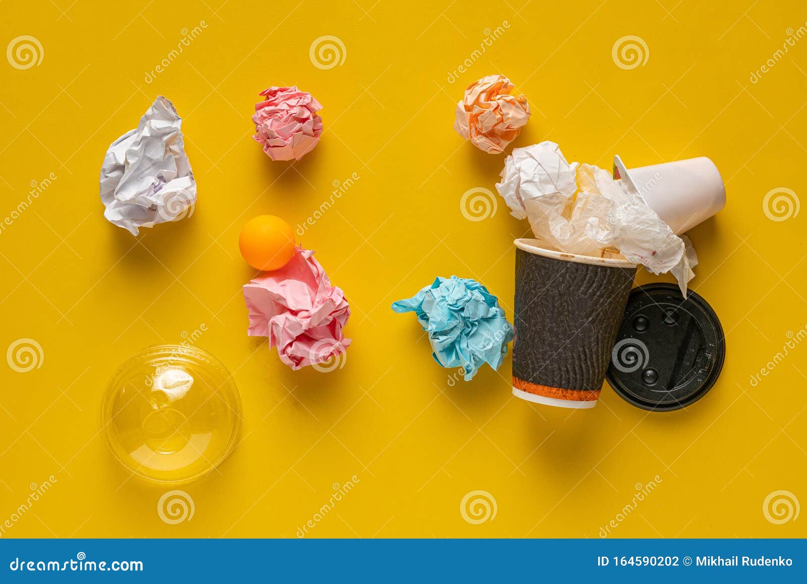 Top View Some Garbage of Plastic and Paper Material, Recycle To Save ...