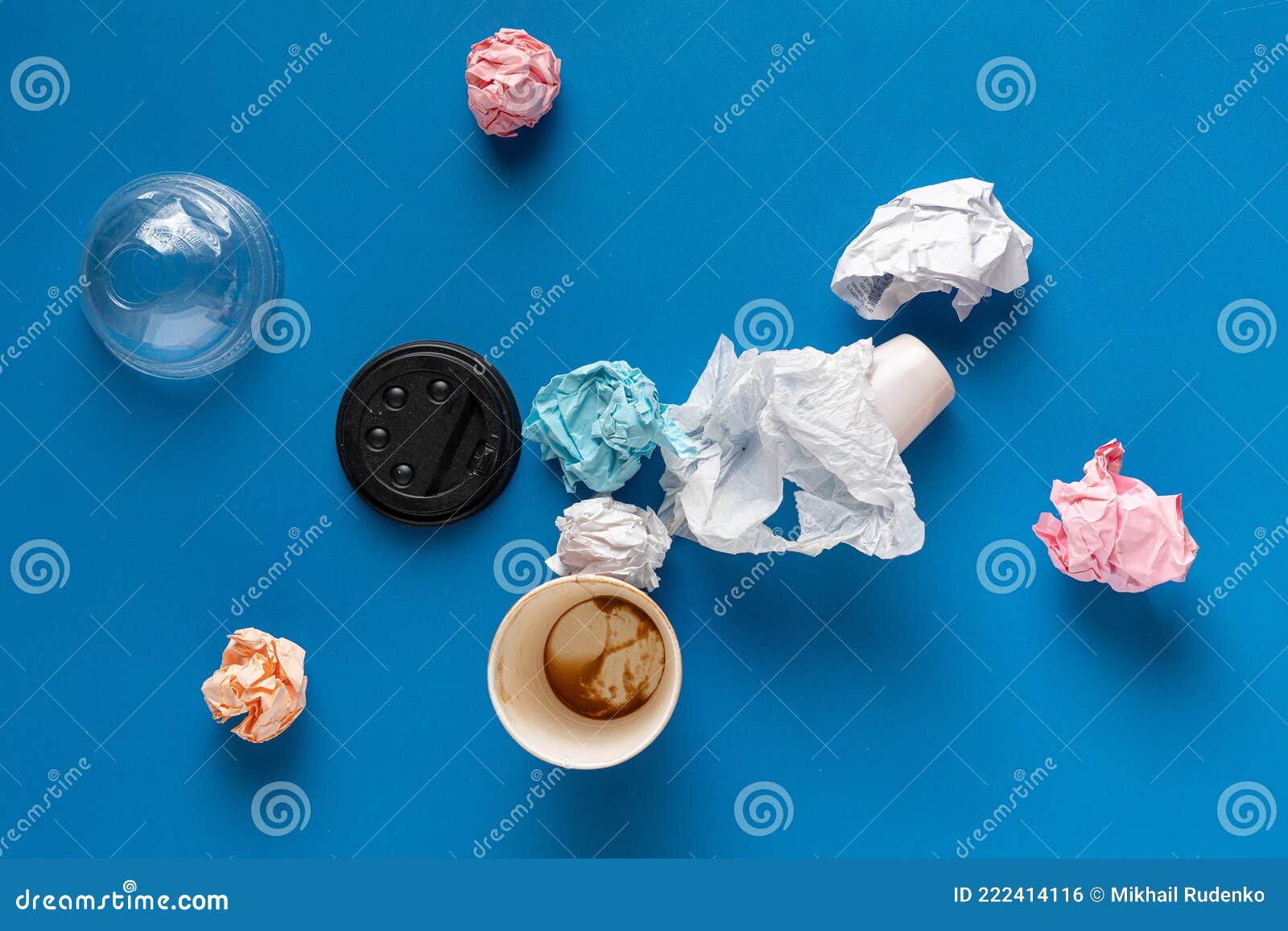 Top View Some Garbage of Plastic and Paper Material, Recycle To Save ...