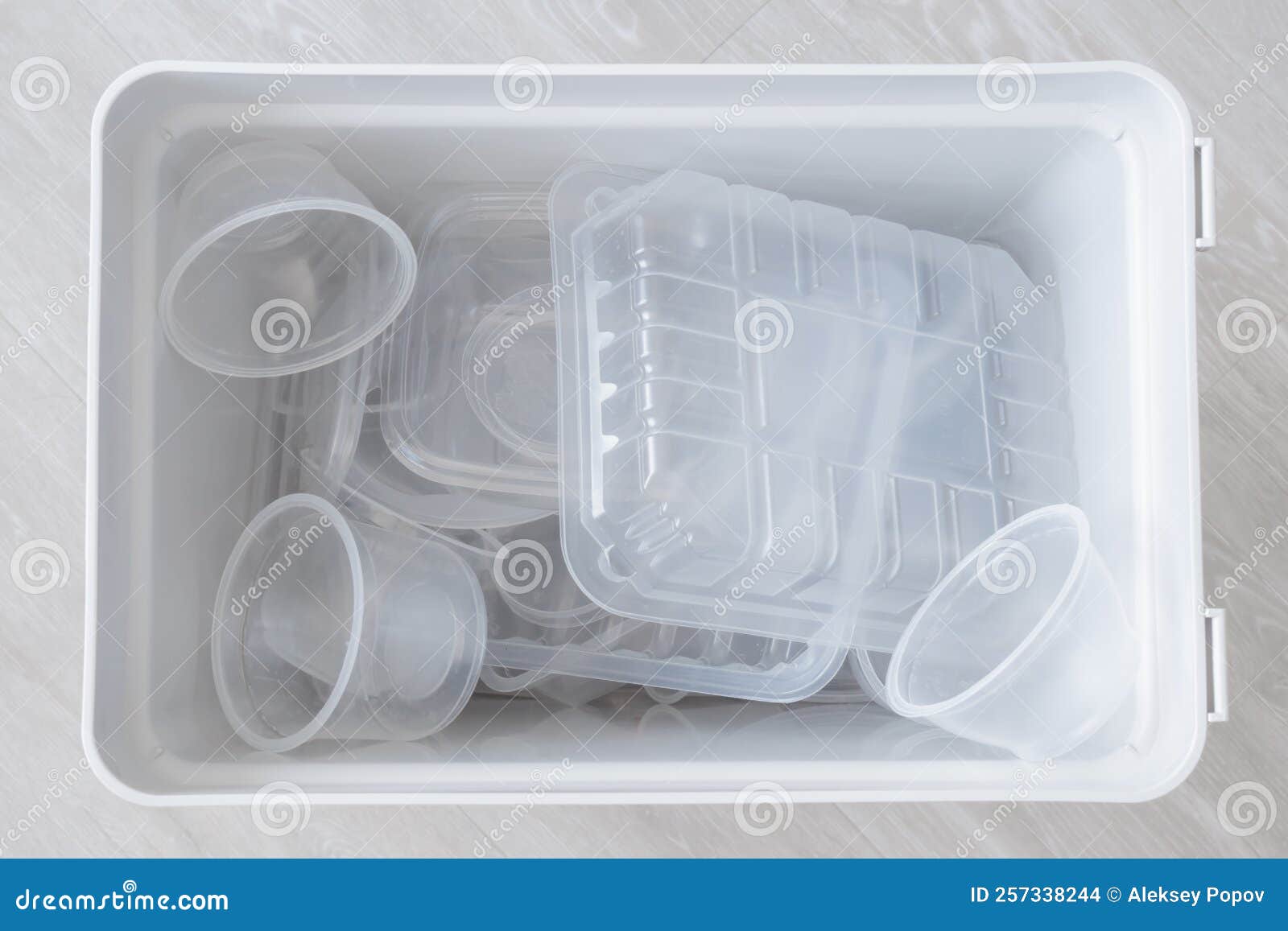 Top View: Sorting of Garbage in Recycling Bin, Garbage Basket Stock ...