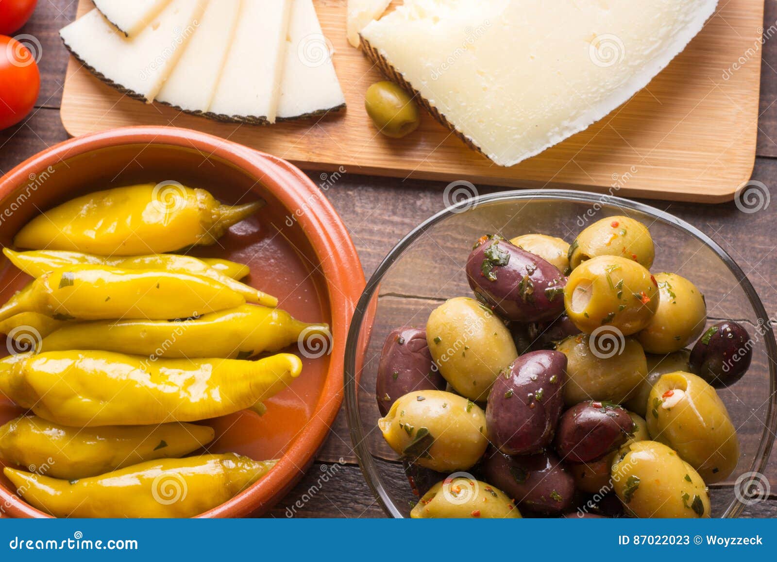 Top View of Spanish Tapas Starters Stock Image - Image of meal, bread ...