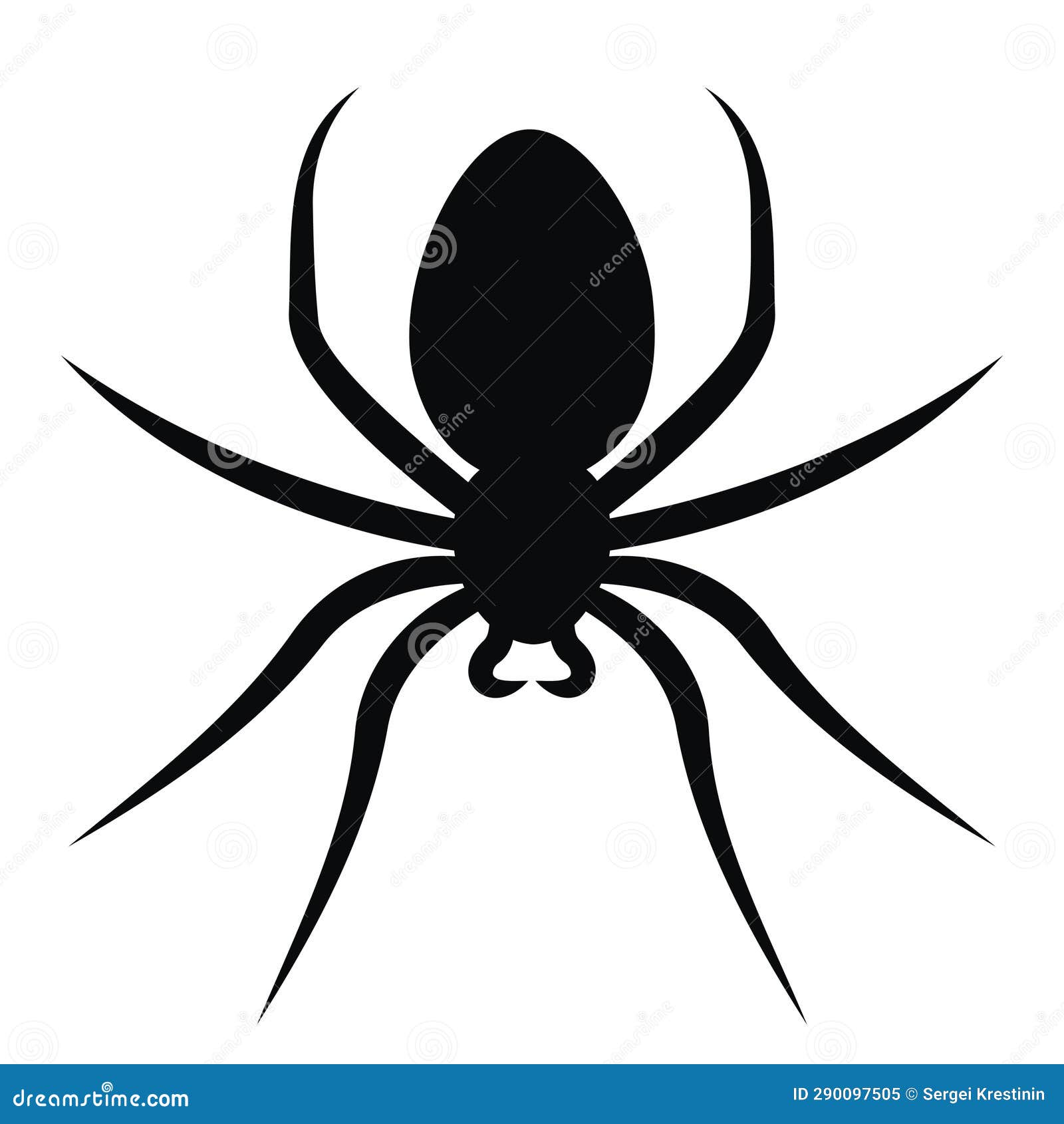 Top View of Spider Silhouette. Stock Vector - Illustration of ...