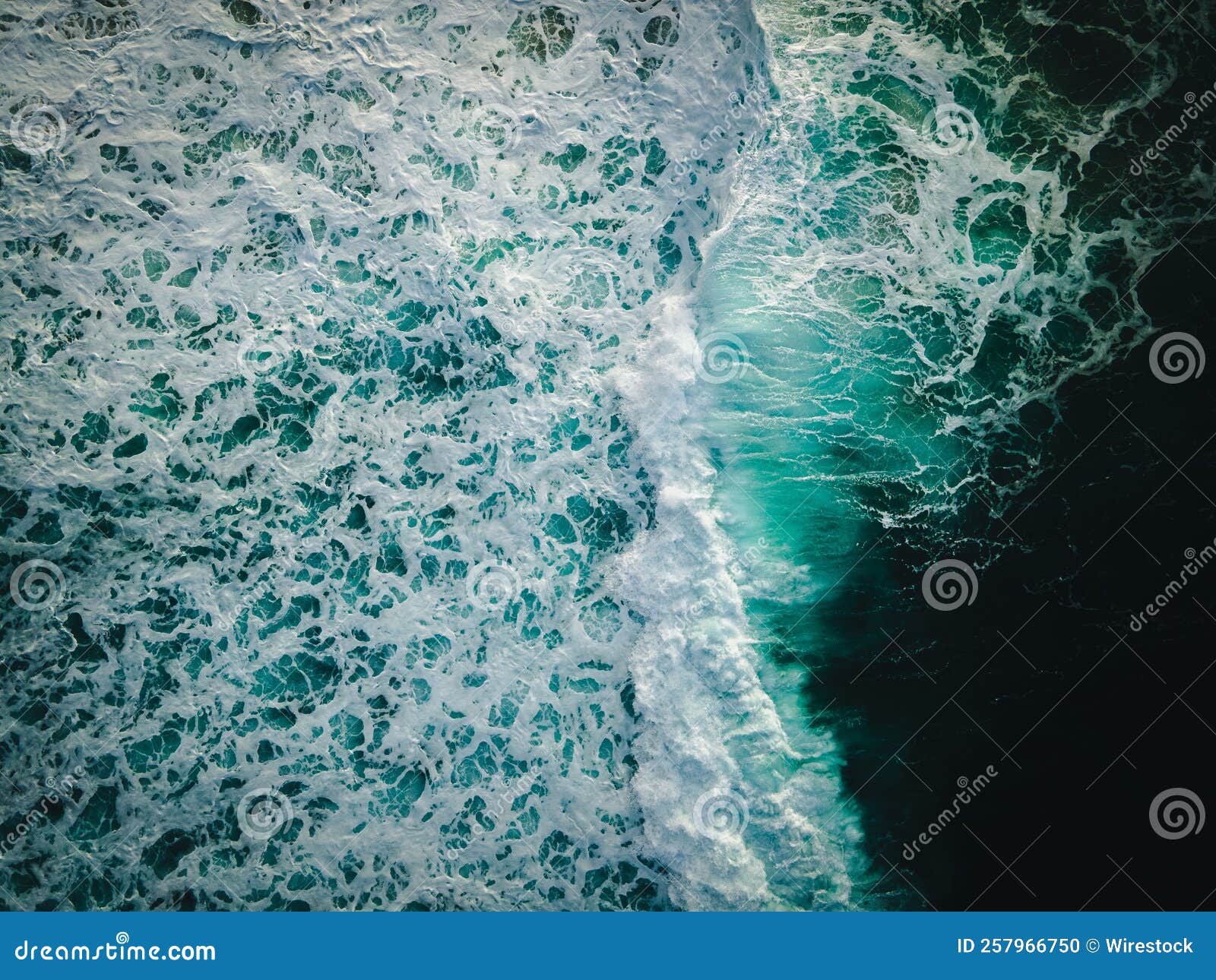 Top View of Splashing Sea Waves with Sea Foam Stock Photo - Image of ...