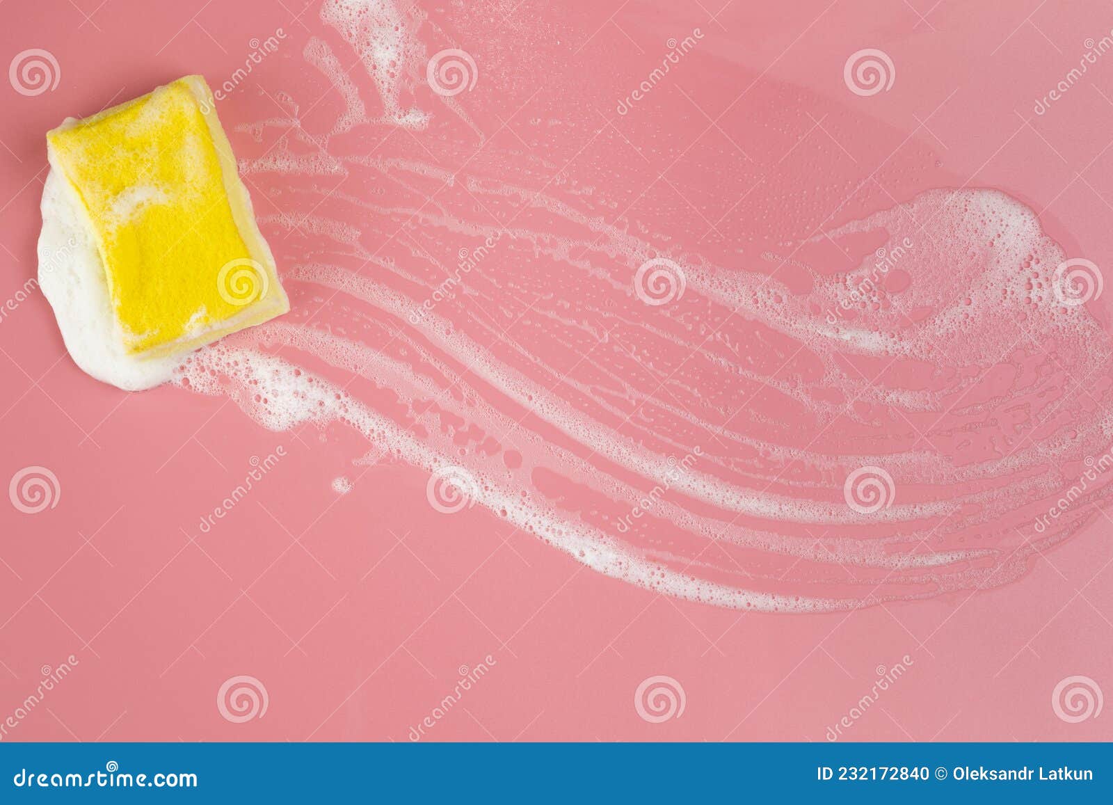 Top View Sponge with Foam Pink Background. High Quality Photo Stock ...