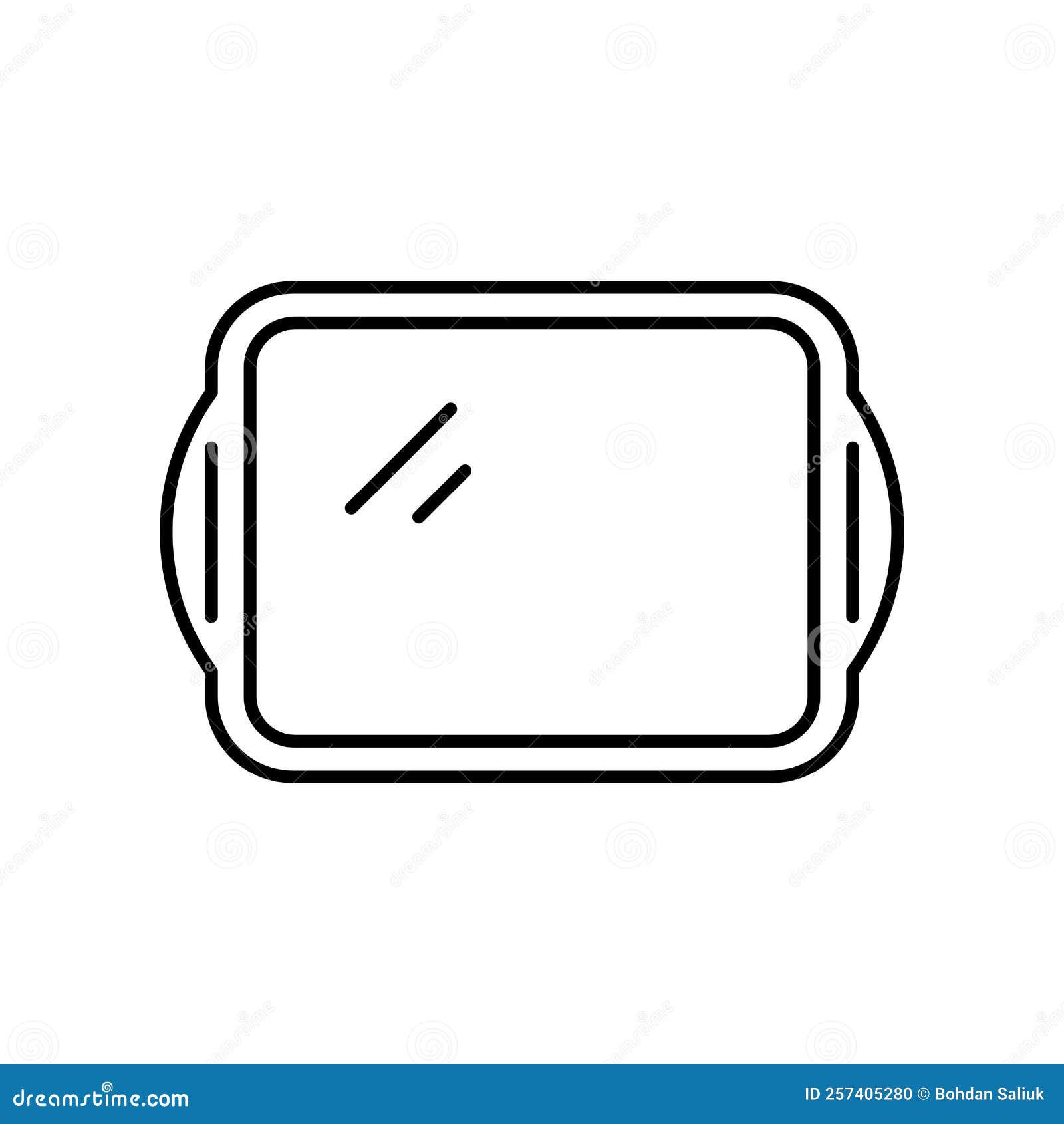 Top View of Square Tray Vector Black Icon. EPS 10. Baking Dish, Sheet ...