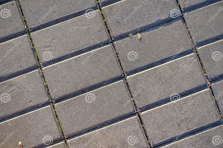 Top View of Stack Bond Brick-like Gray Concrete Pavement Stock Image ...