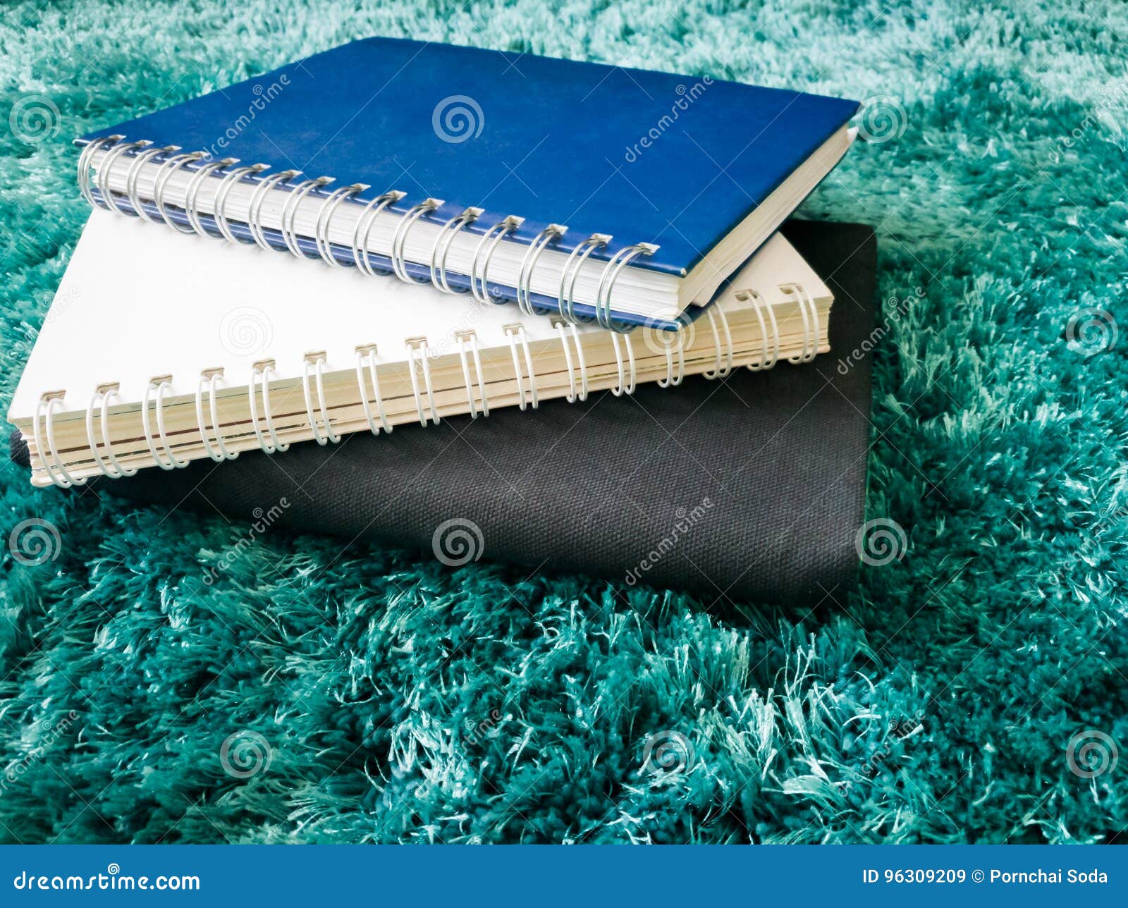 Top View Stack of Book on the Carpet Stock Image - Image of white, book ...