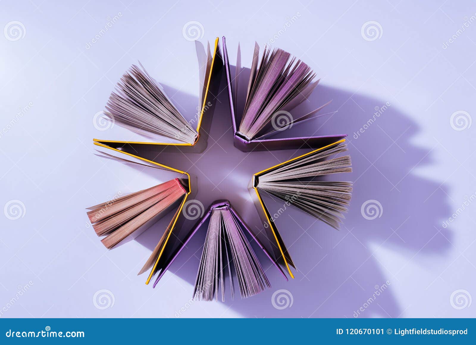 Top View of Stack of Books in Shape of Star Stock Image - Image of ...