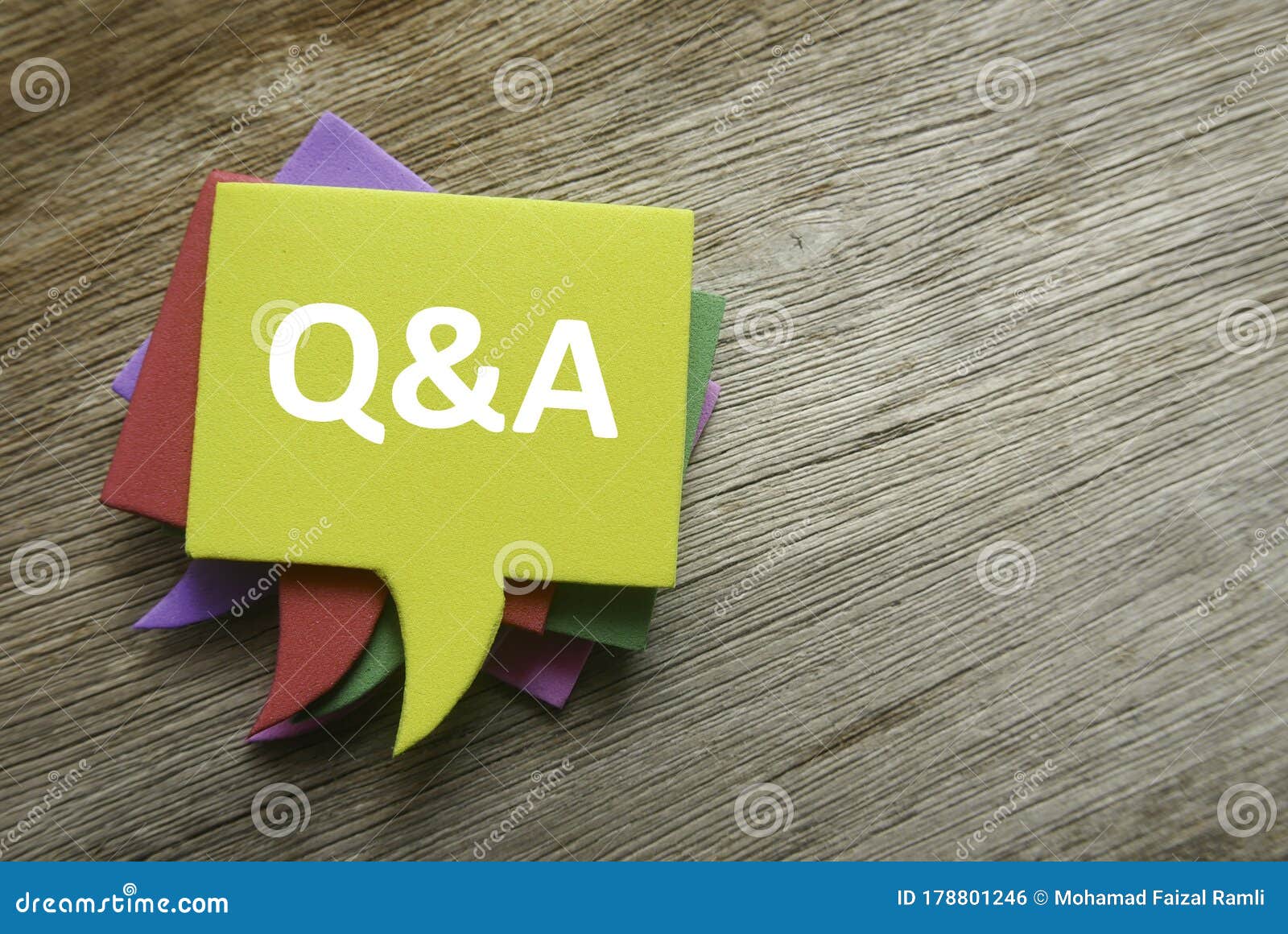 Top View Stack of Colorful Speech Bubbles with the Top Written with Q&a ... Top View Stack of Colorful Speech Bubbles with the Top Written with Q&a ...