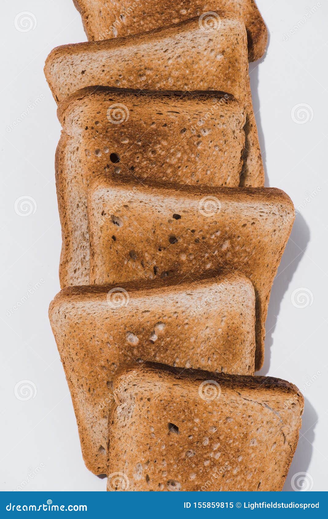 Top View of Stack of Crunchy Toasts Stock Image - Image of minimal ...