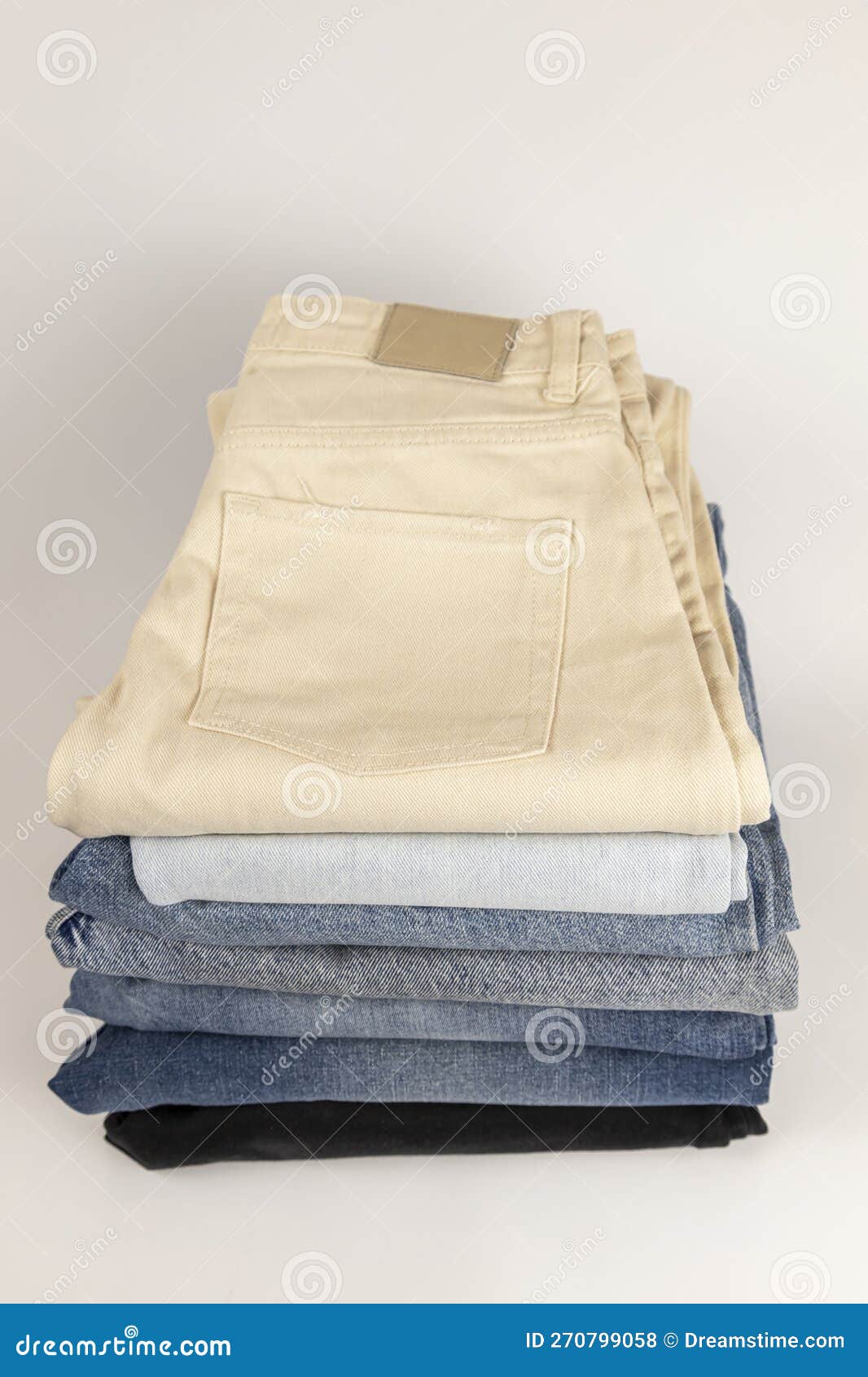 Stack Of Old Jeans, Ready For Recycling. Zero Waste Upcycle Old Denim ...