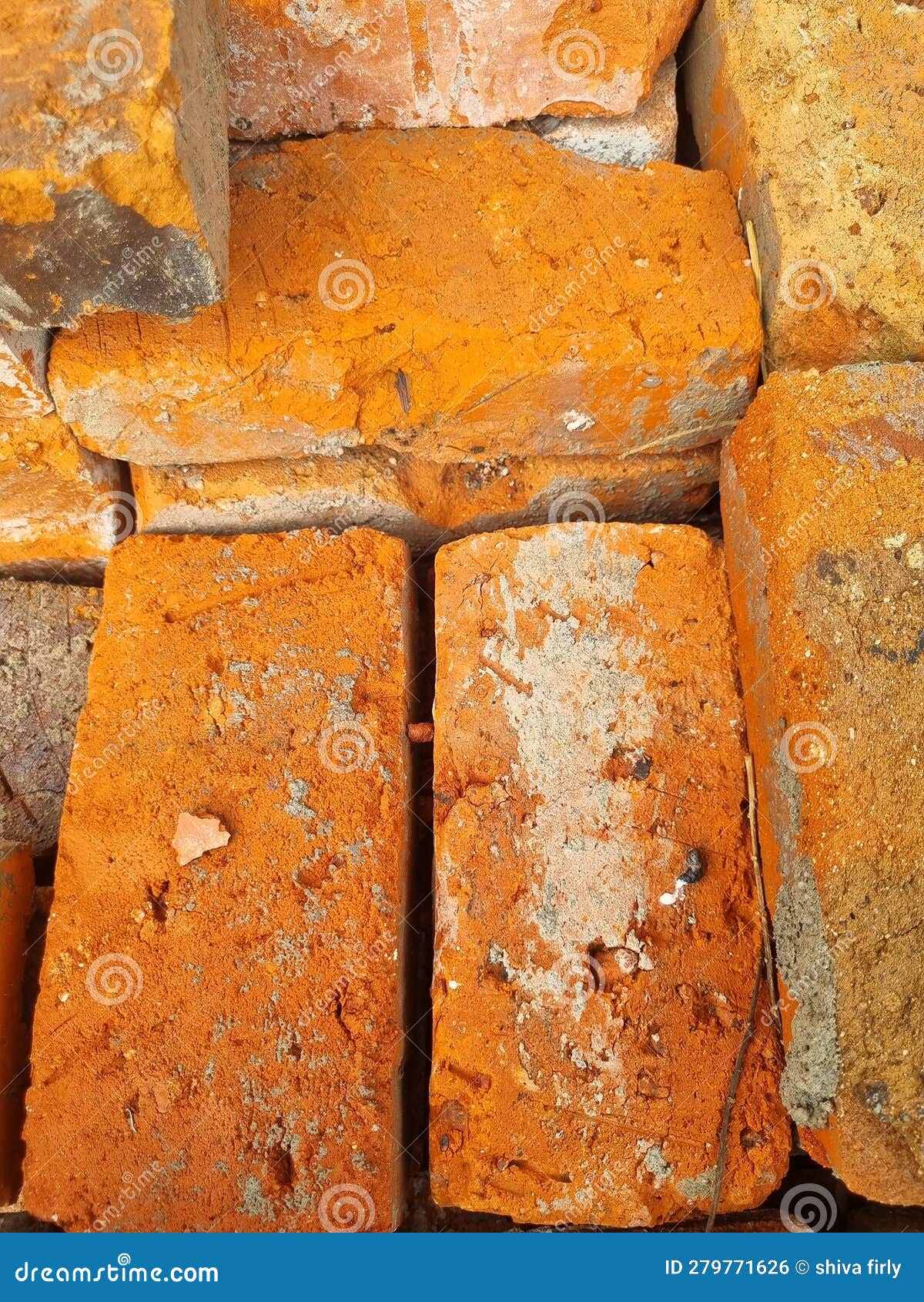Top View of Stack Old Red Brick on a Construction Site. Stock Photo ...