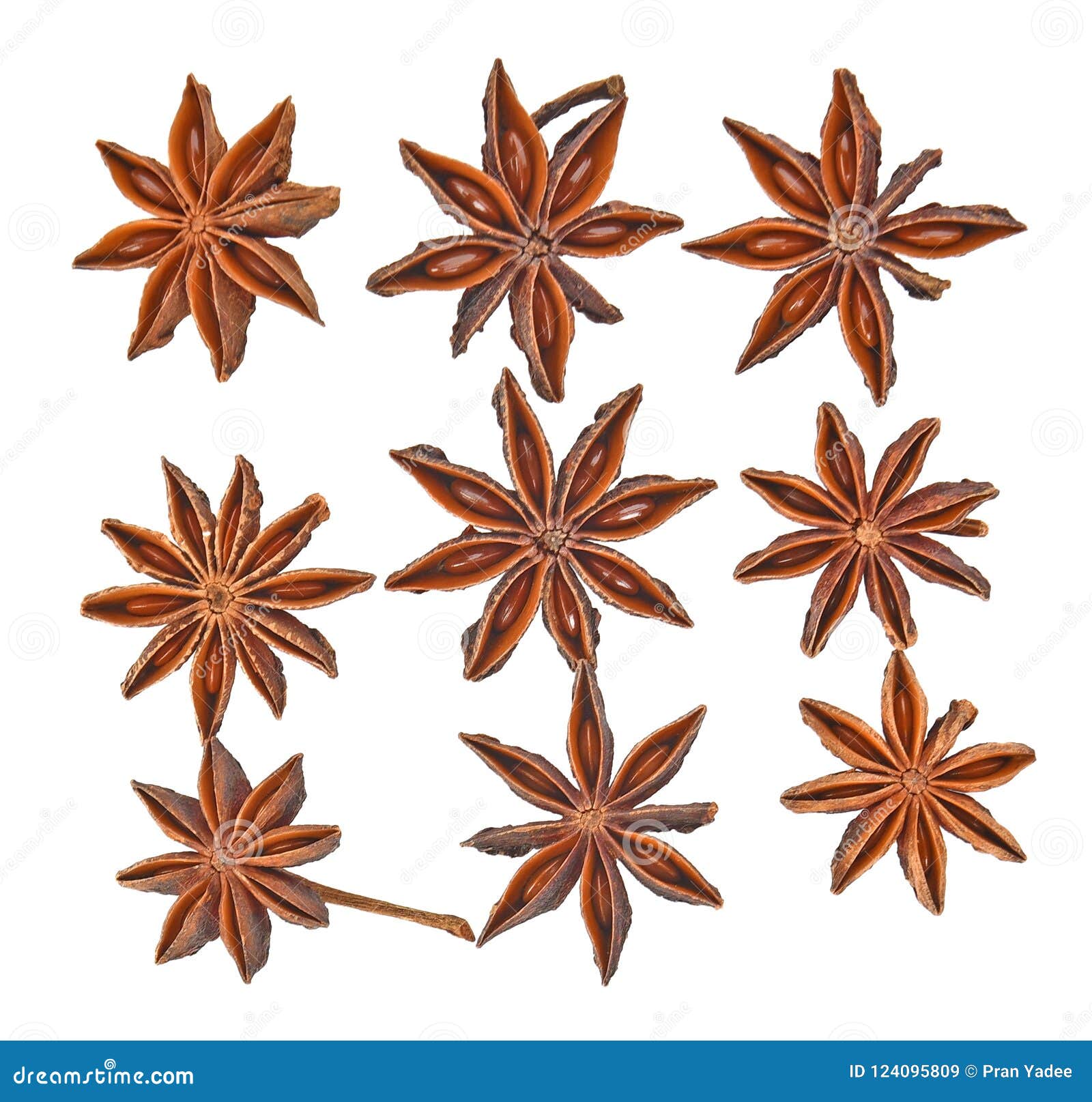 Top View of Star Anise Isolated on White Background Stock Image - Image ...