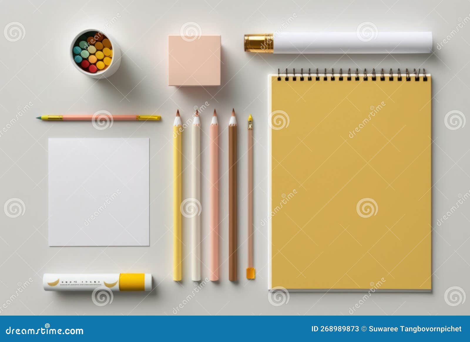 Top View of Stationary Object on White Background Stock Illustration ...