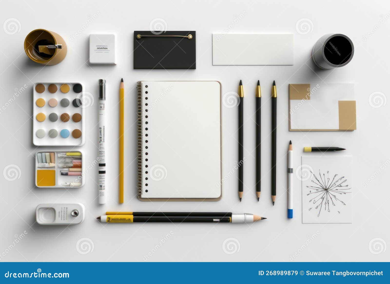 Top View of Stationary Object on White Background Stock Illustration ...