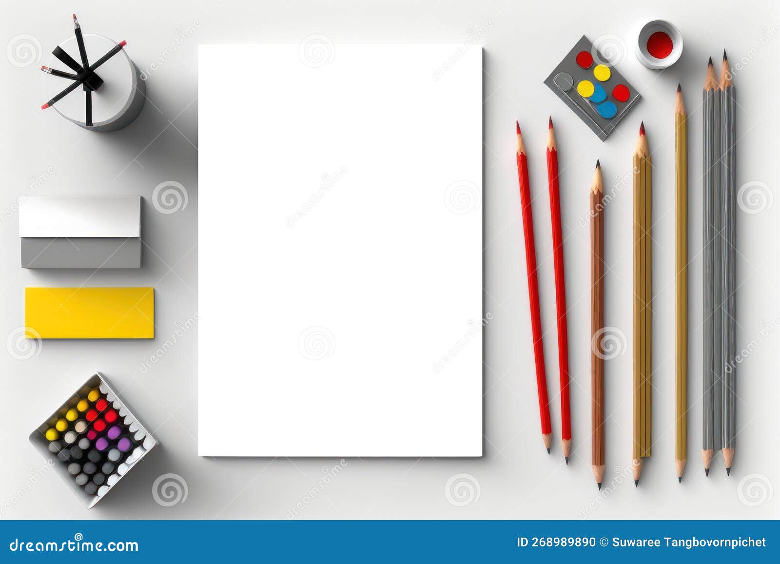 Top View of Stationary Object on White Background Stock Illustration ...