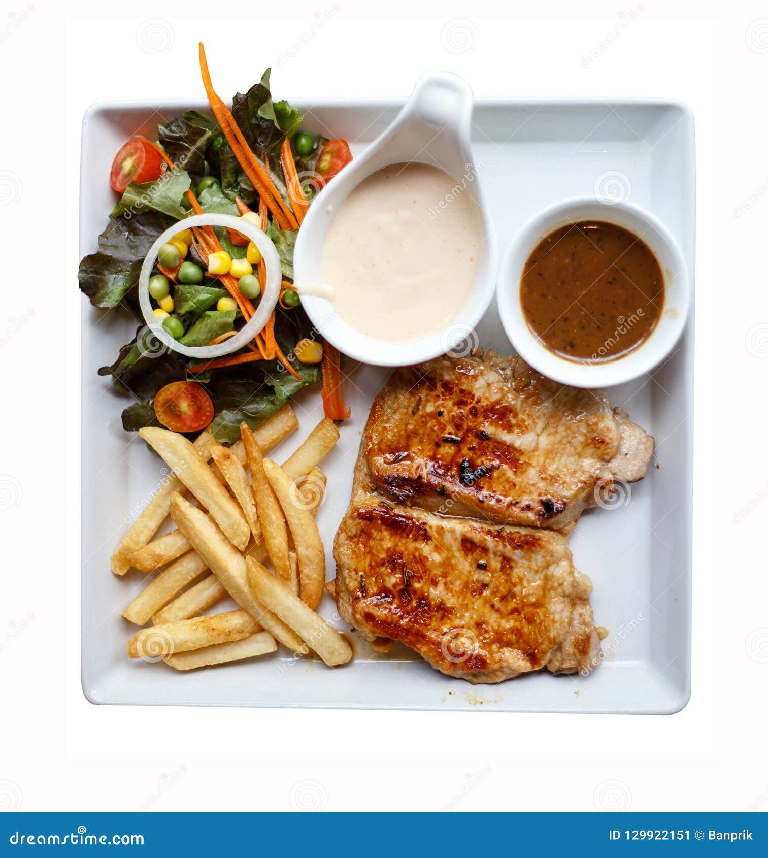 Top view of steak stock image. Image of food, baked - 129922151