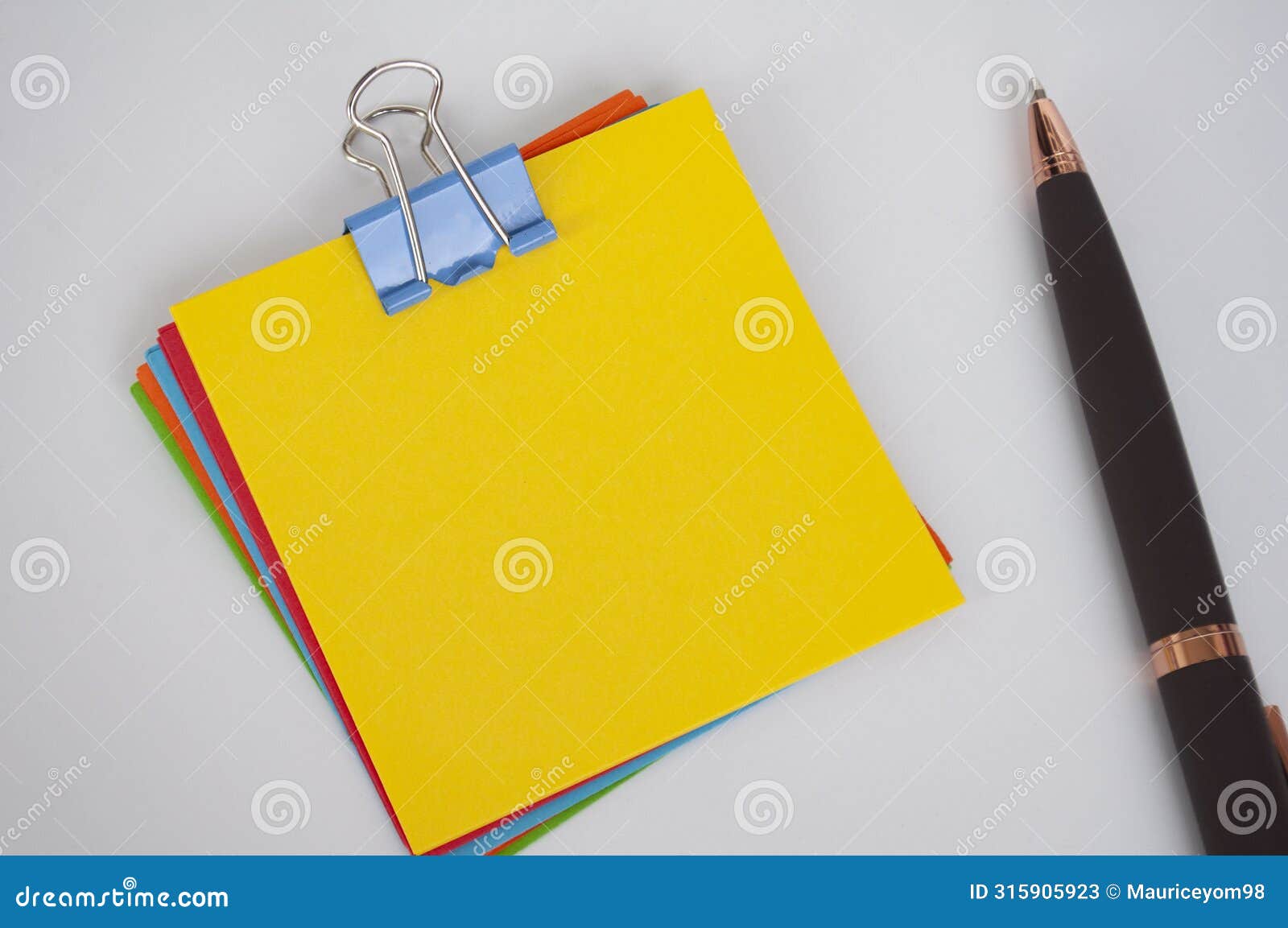 Top View of Sticky Notes on White Background with Customizable Space ...