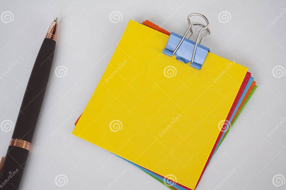 Top View of Sticky Notes on White Cover Background with Customizable ...