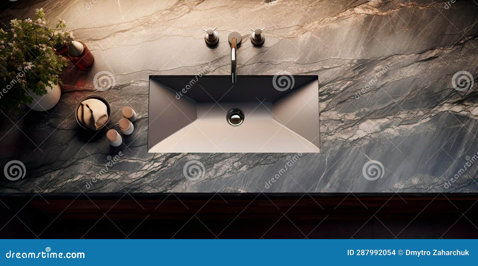 Top View of a Stone Ceramic Countertop with a Textured Surface in a ...