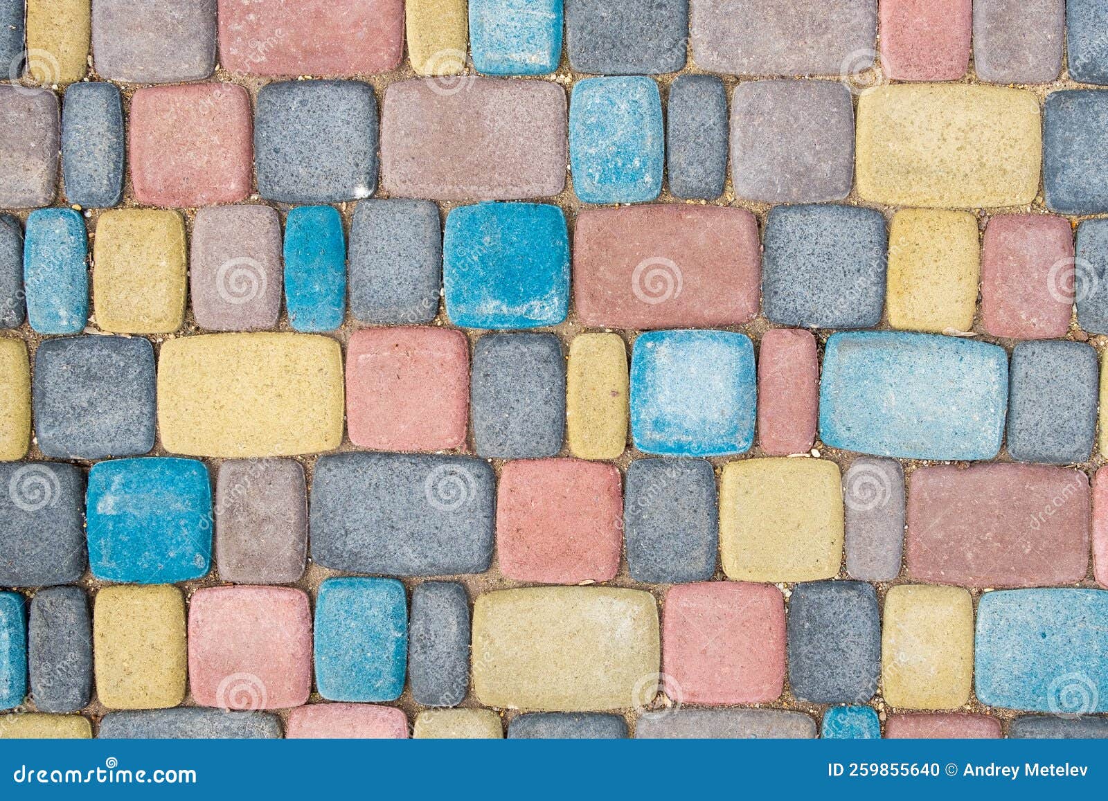 Top View of the Stone Pavement, Stones of Different Sizes and Colors ...