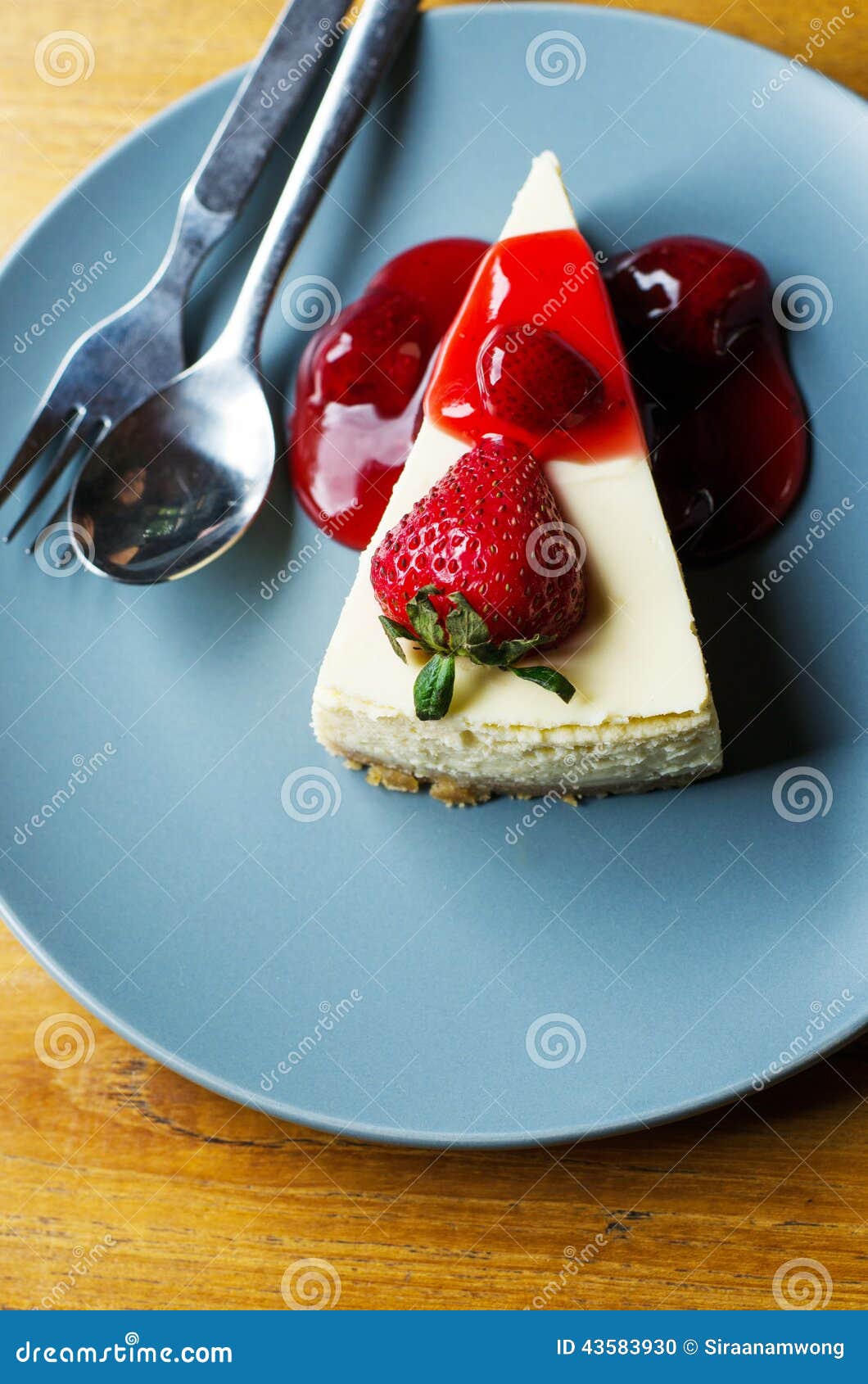 Top View of Strawberry Cheesecake Stock Photo - Image of dairy, eating ...