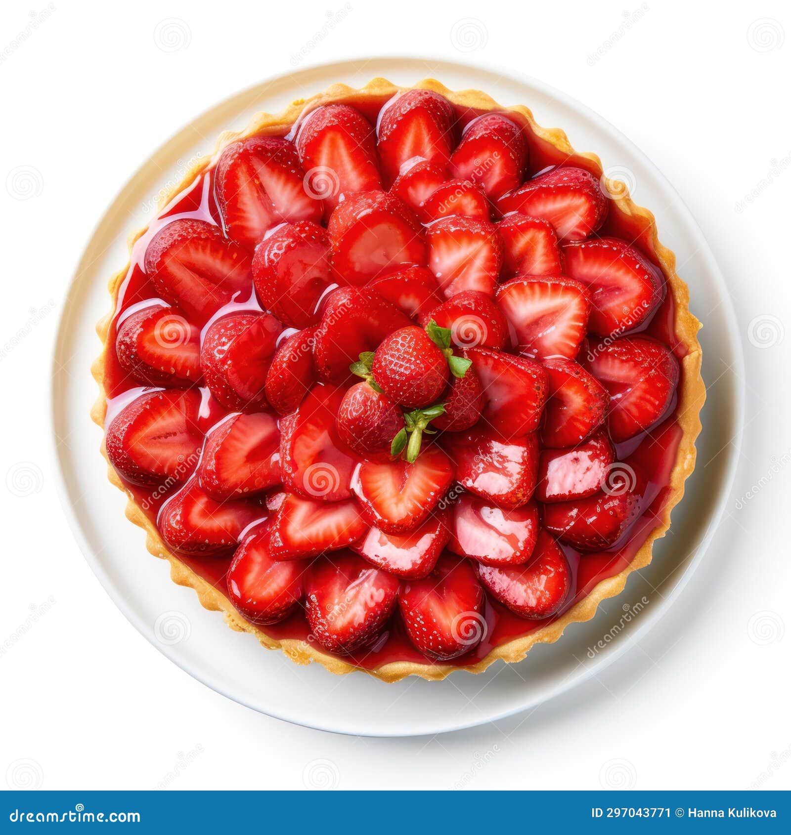 Top View of Strawberry Pie. Stock Illustration - Illustration of bakery ...